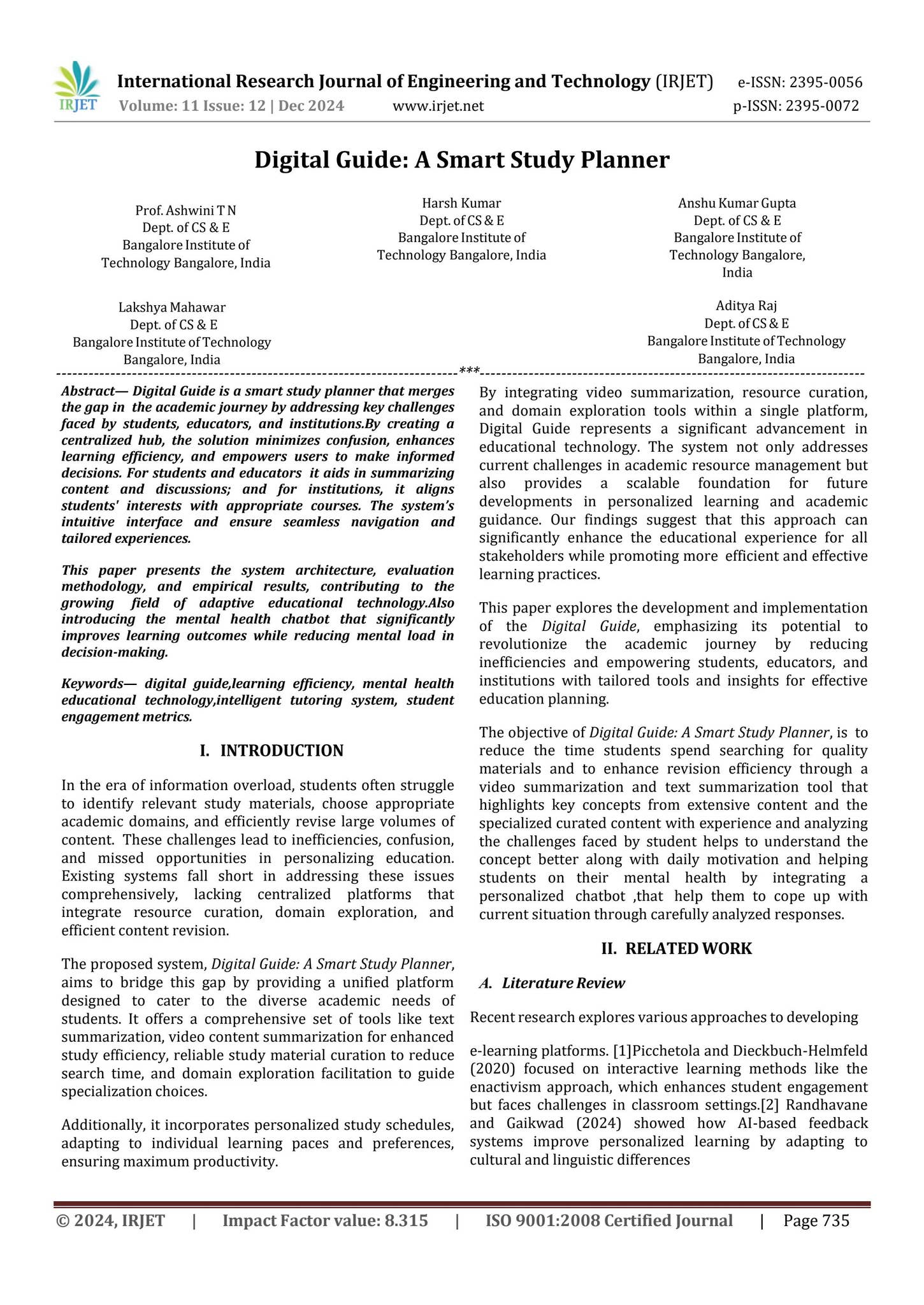 Digital Guide: A Smart Study Planner by IRJET Journal - Issuu