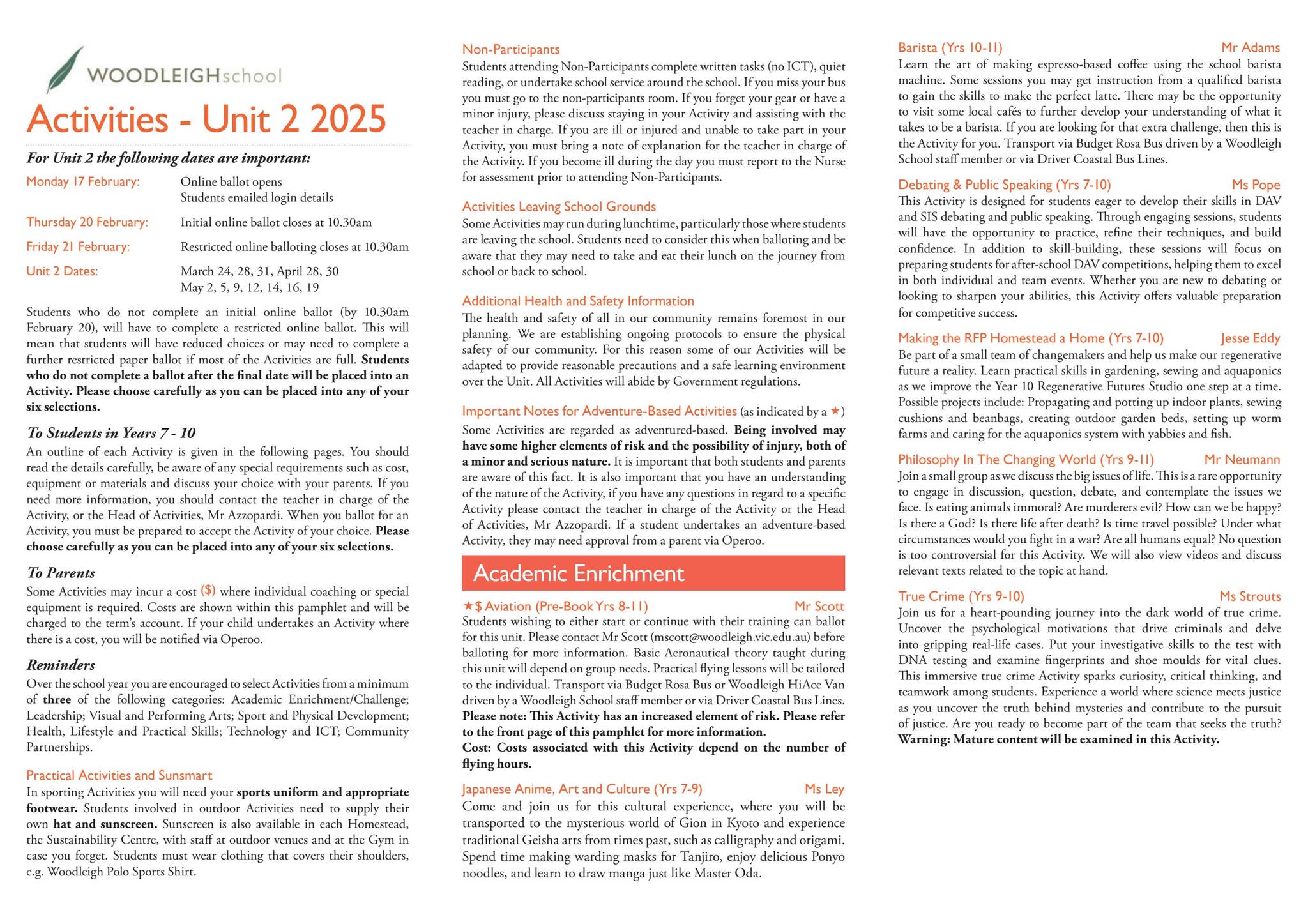 Unit 2 Activities Pamphlet 2025 by Woodleigh School - Issuu