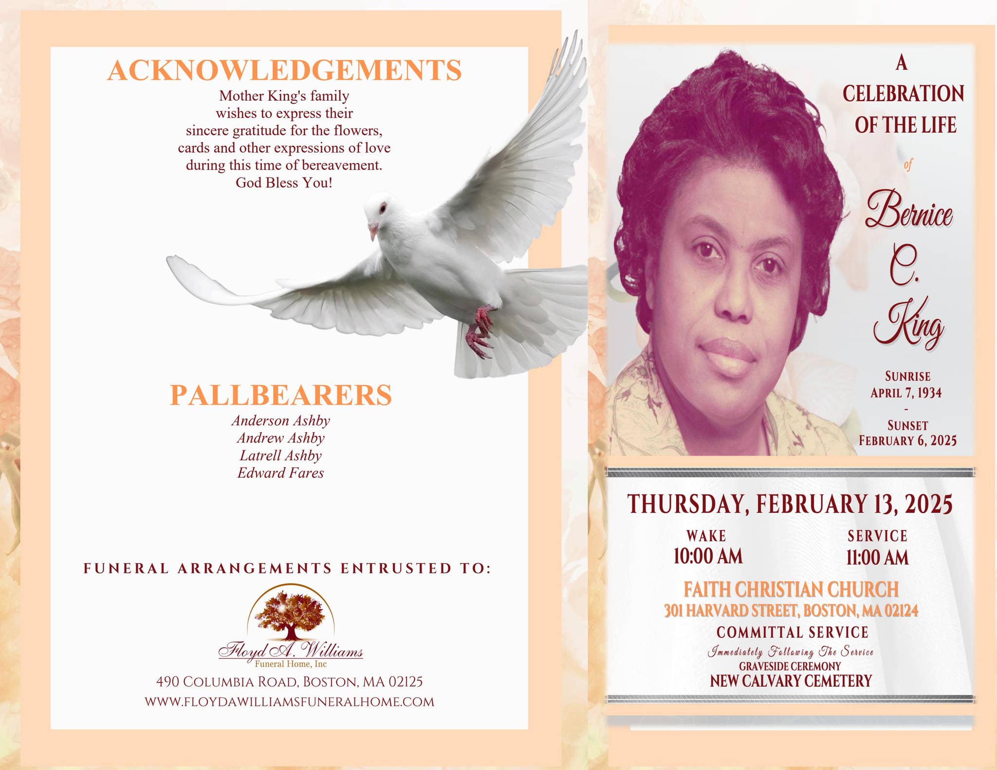 Memorial Folder for the Late Bernice King by PAUSEatFAWFH1 - Issuu