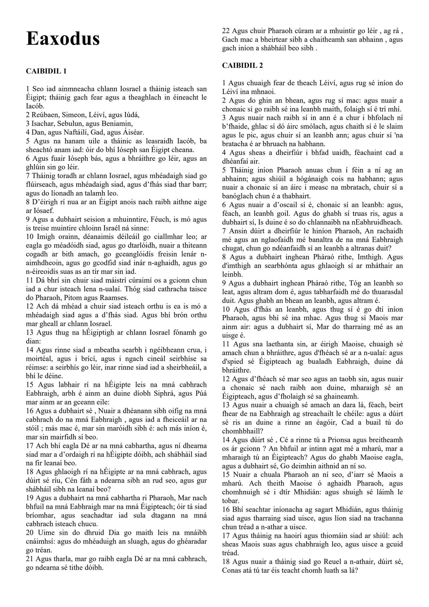 Irish - The Book of Exodus by Filipino Tracts and Literature Society ...