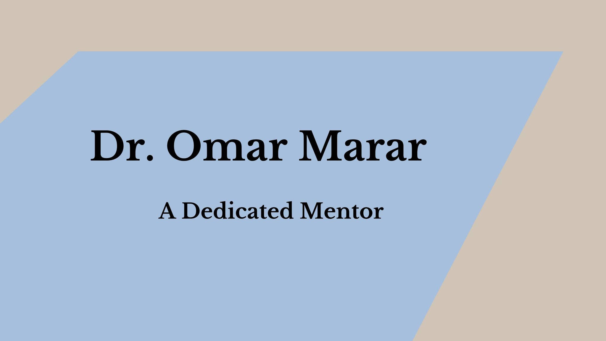 Dr. Omar Marar - A Dedicated Mentor by Dr. Omar Marar - Issuu