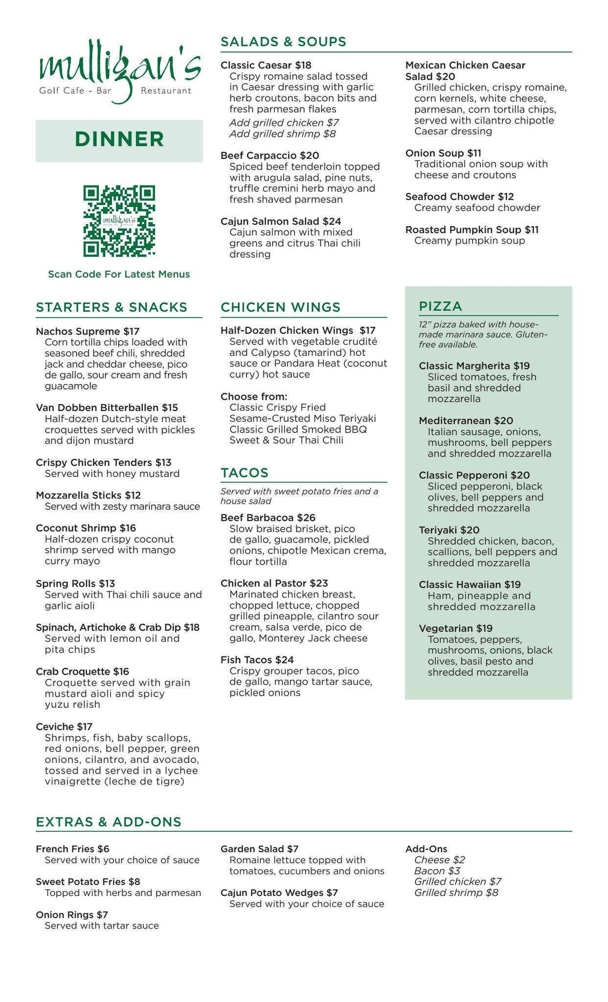 Aruba GLF Mulligan's Dinner Menu by Divi Resorts - Issuu