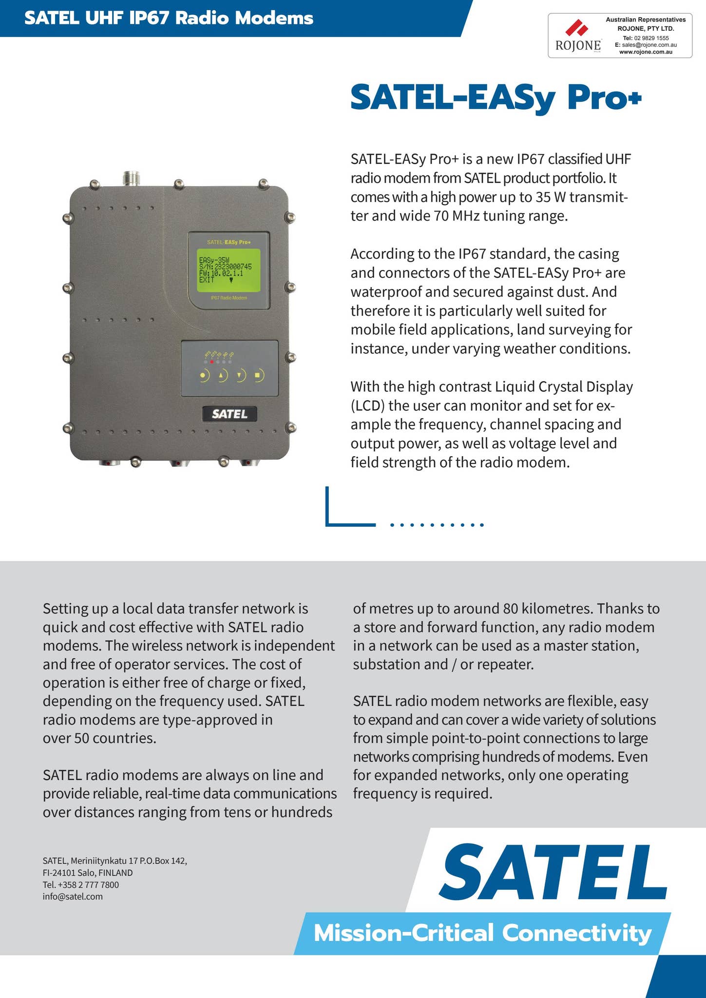 Satel-EASY Pro+ Datasheet by Rojone Pty Ltd - Issuu