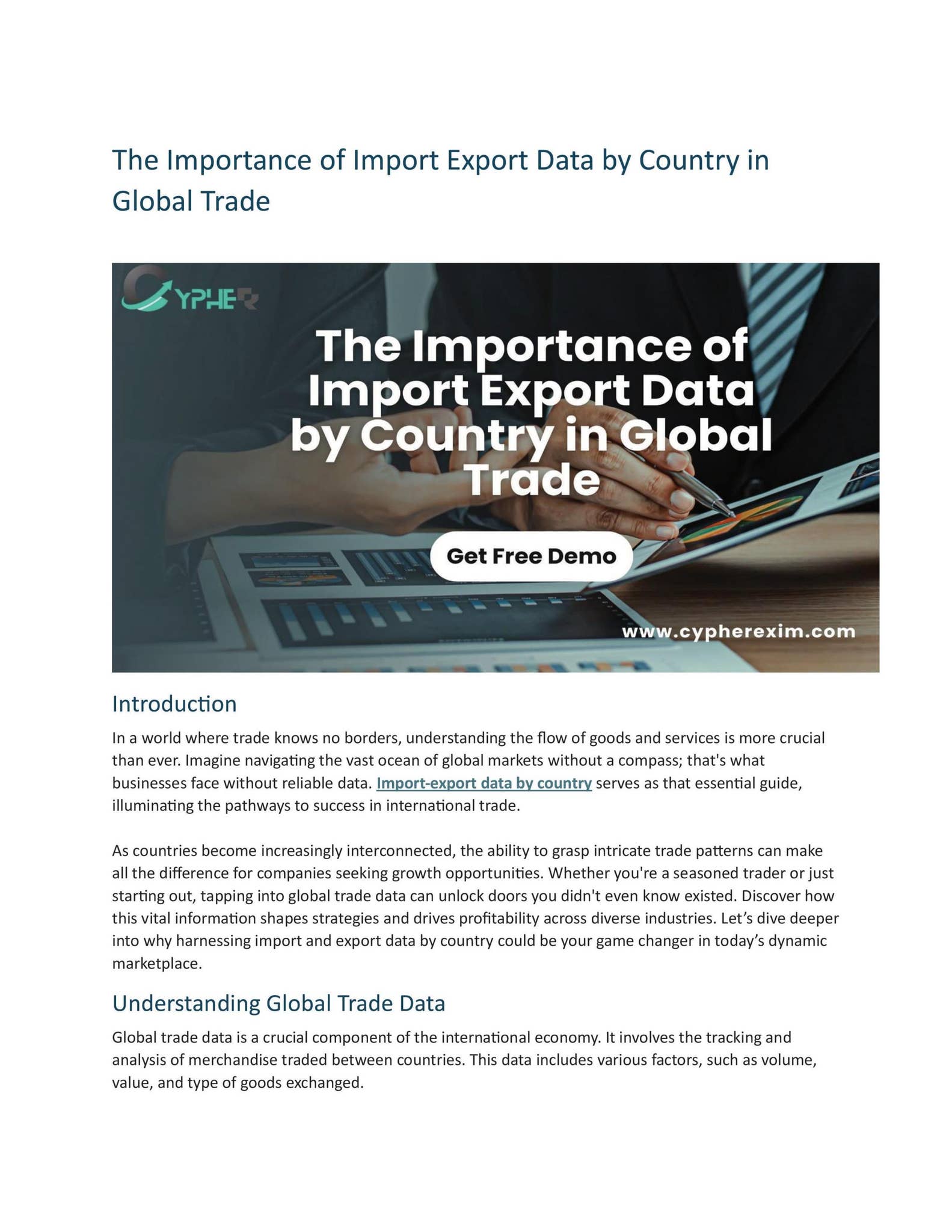 The Importance Of Import Export Data By Country In Global Trade By
