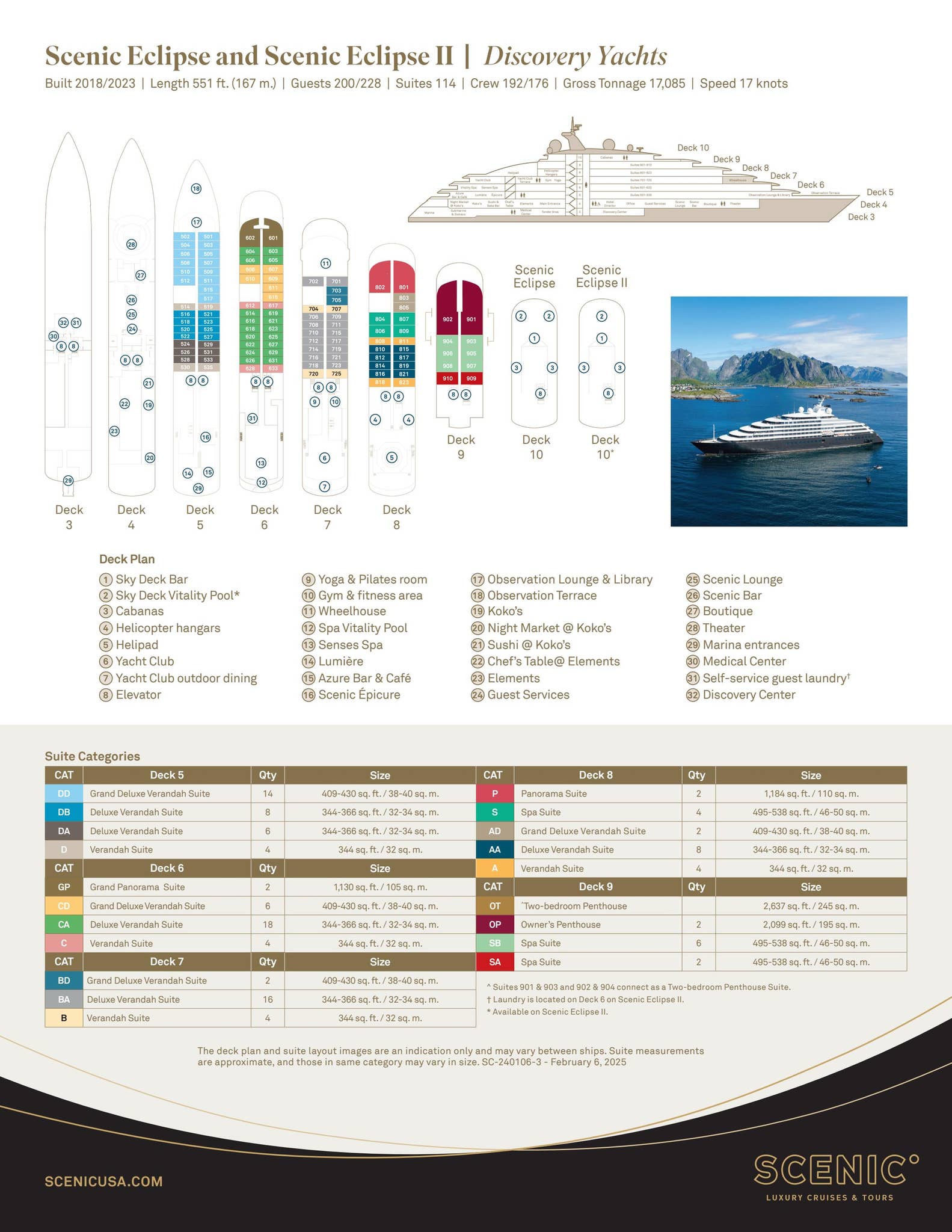 Scenic Deck Plans - Eclipse & Eclipse II by Scenic & Emerald Cruises US ...