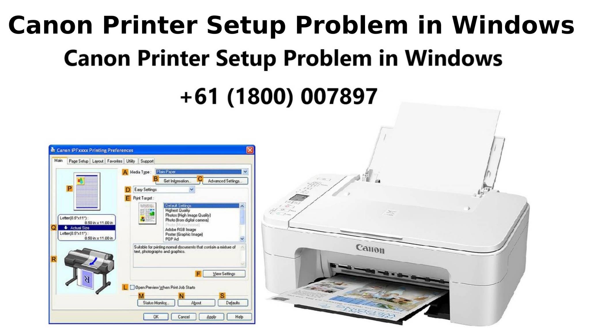 +61 (1800) 007897 setting up Canon TR8600 series printer by ...