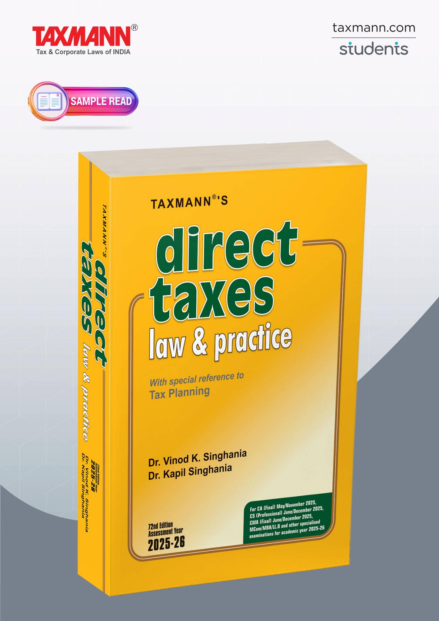 Taxmann's Direct Taxes Law & Practice with Special Reference to Tax ...