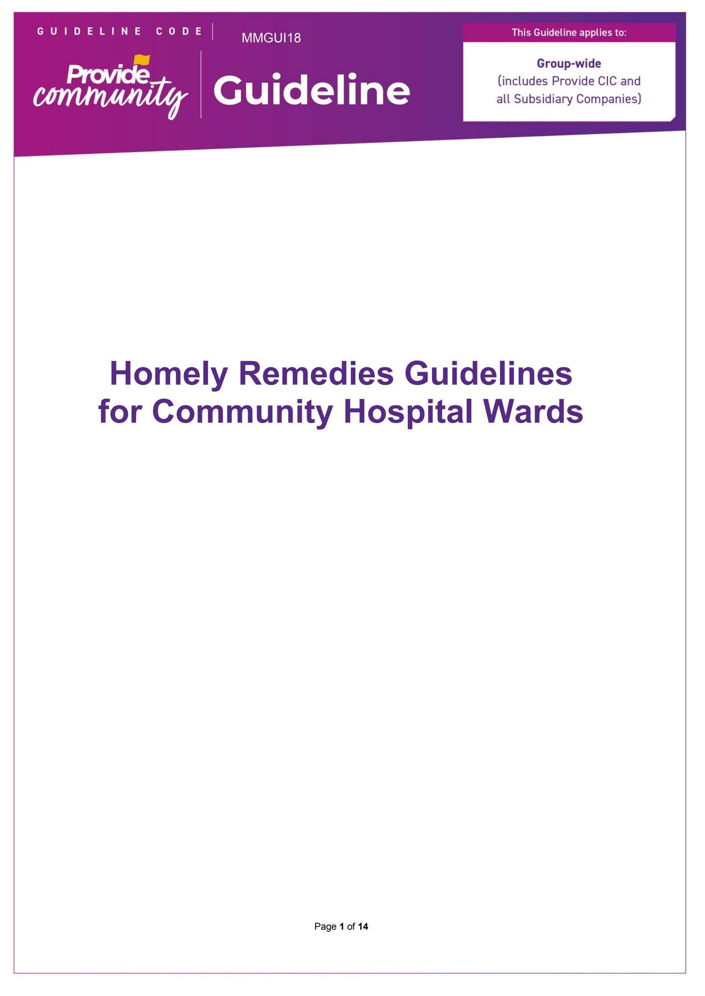 MMGUI18 Homely Remedies Guidelines v6 extension granted by Provide ...