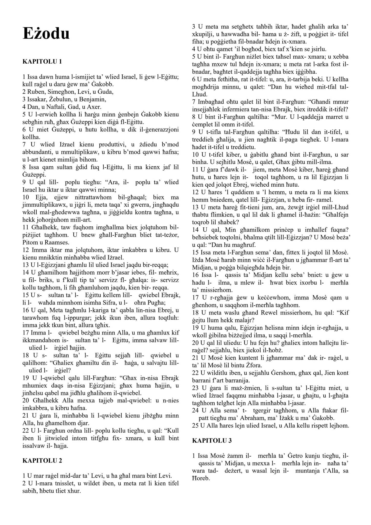 Maltese - The Book of Exodus by Filipino Tracts and Literature Society ...