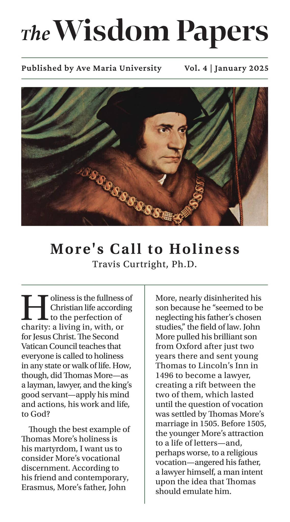 Wisdom Papers: Volume 4 by Ave Maria University - Issuu