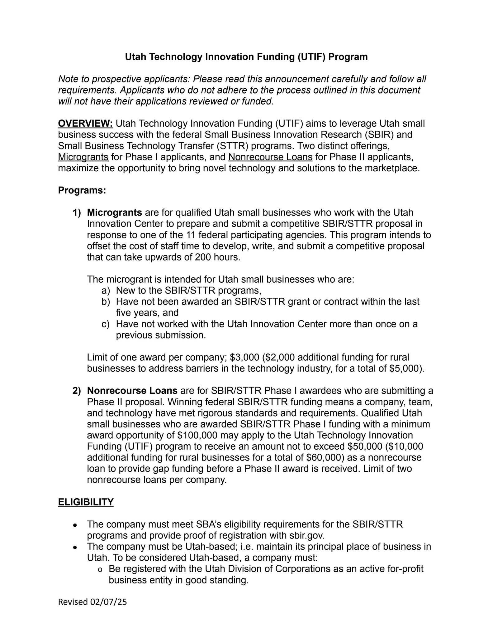 Utah Technology Innovation Funding (UTIF) Program by Utah Governor's ...