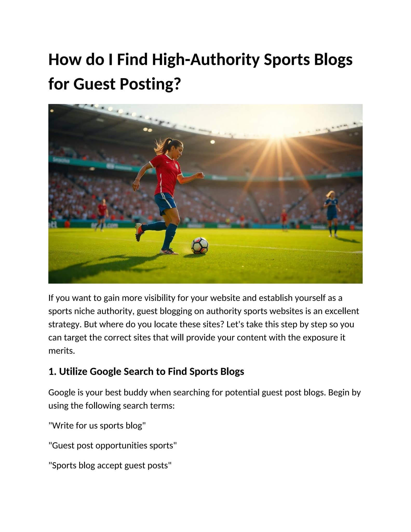 How do I Find High Authority Sports Blogs for Guest Posting (1) by ...
