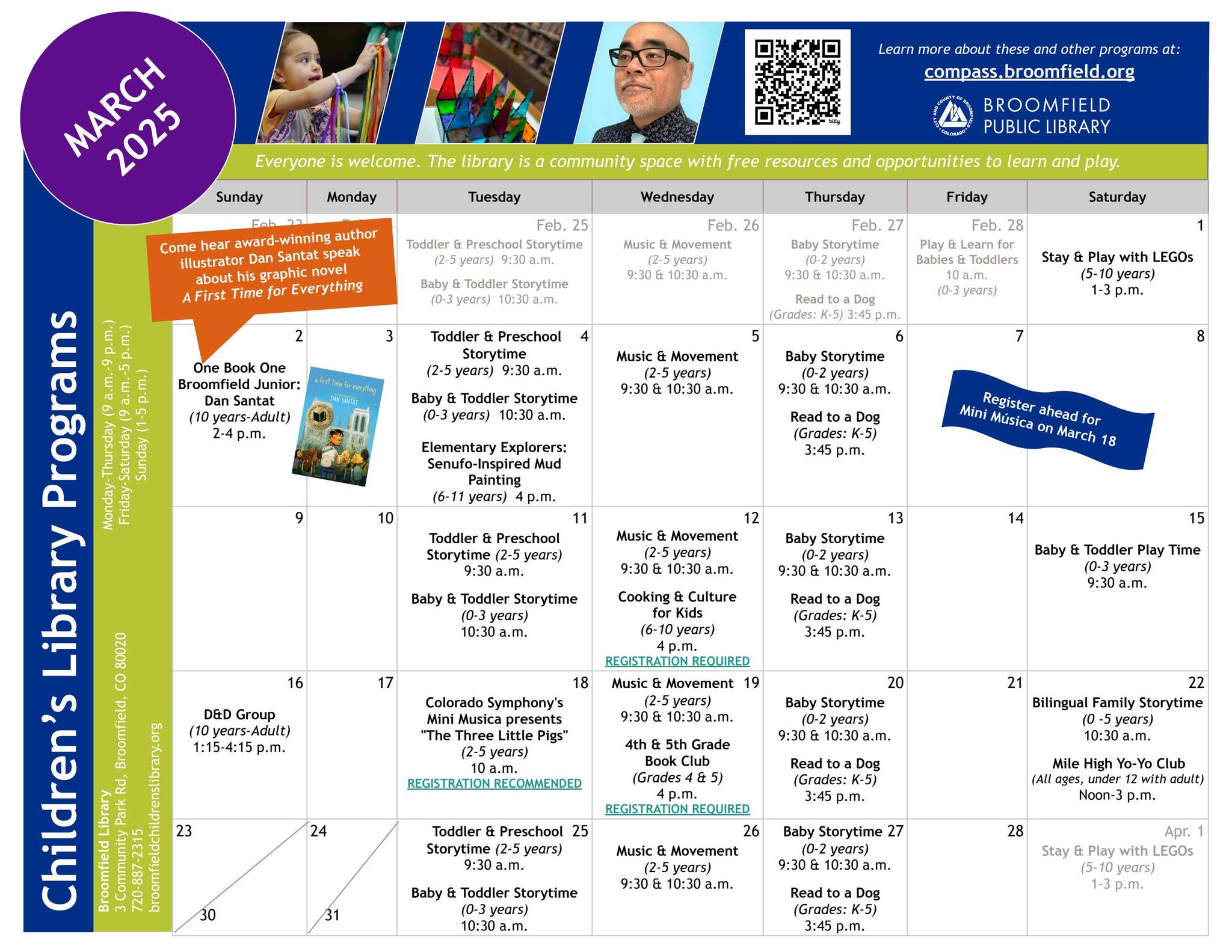 Broomfield Library Children's Program Calendar - March 2025 by City and ...