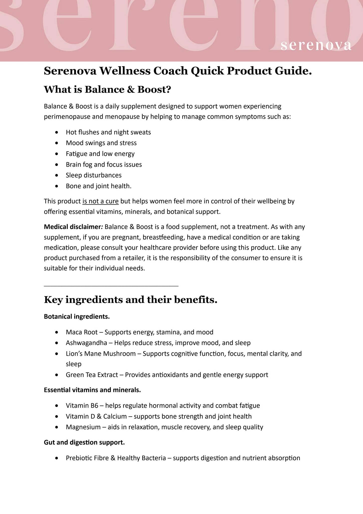 Serenova Wellness Coach Quick Product Guide by Jo Bass - Issuu