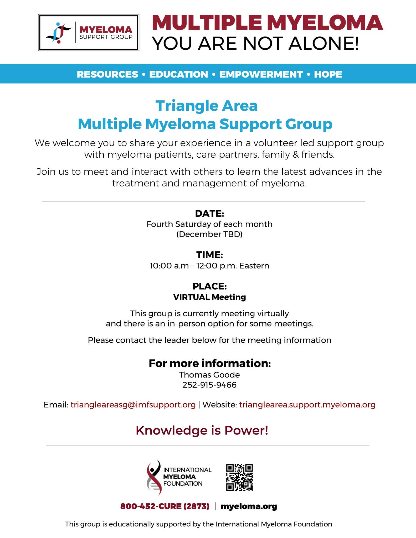 Triangle Area NC SG Flyer by International Myeloma Foundation - Issuu