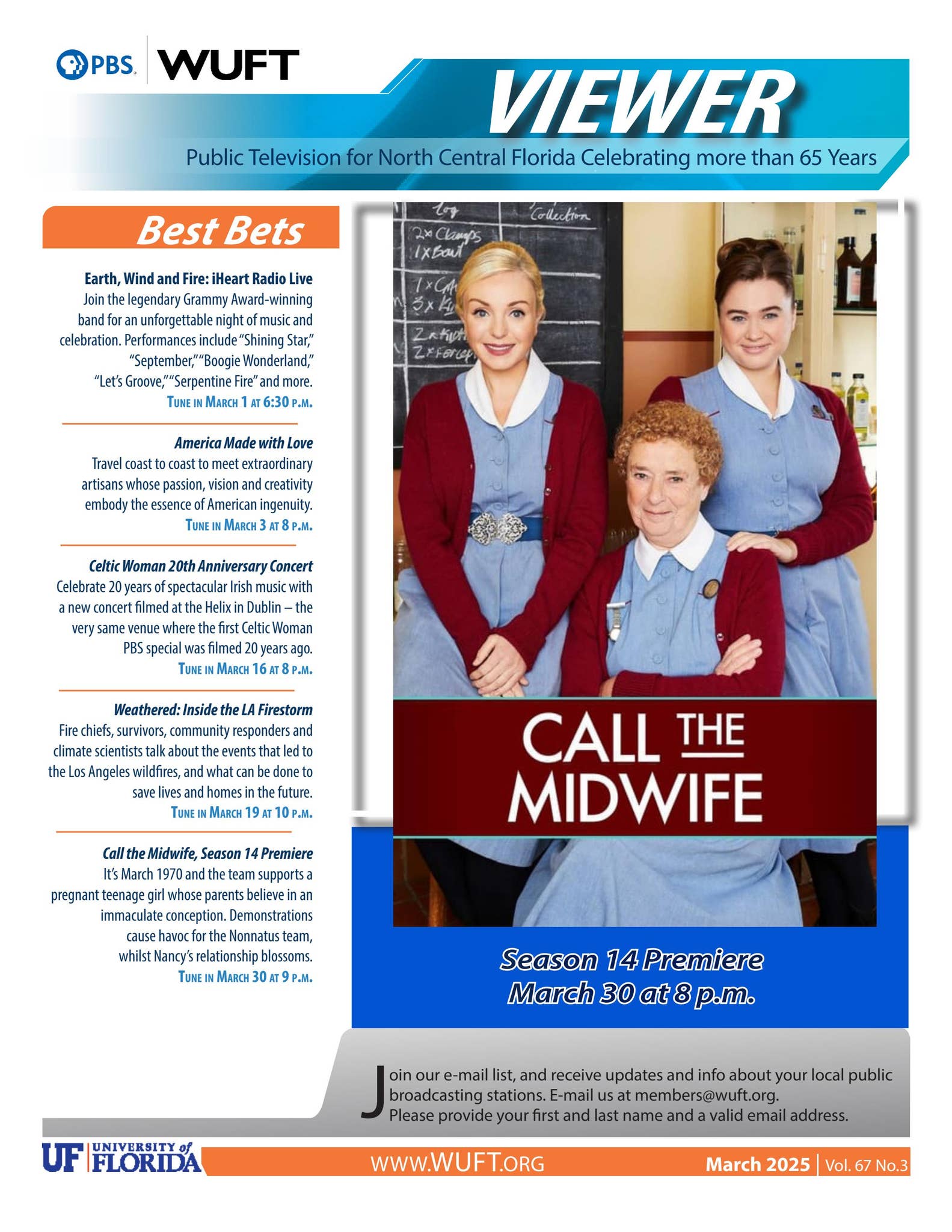 WUFT TV Viewer Guide - March 2025 by UF CJC - Issuu