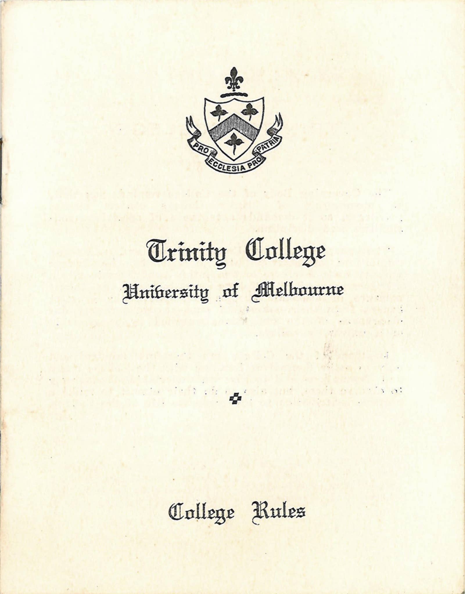 Trinity College Rules by Trinity College Collections - Issuu