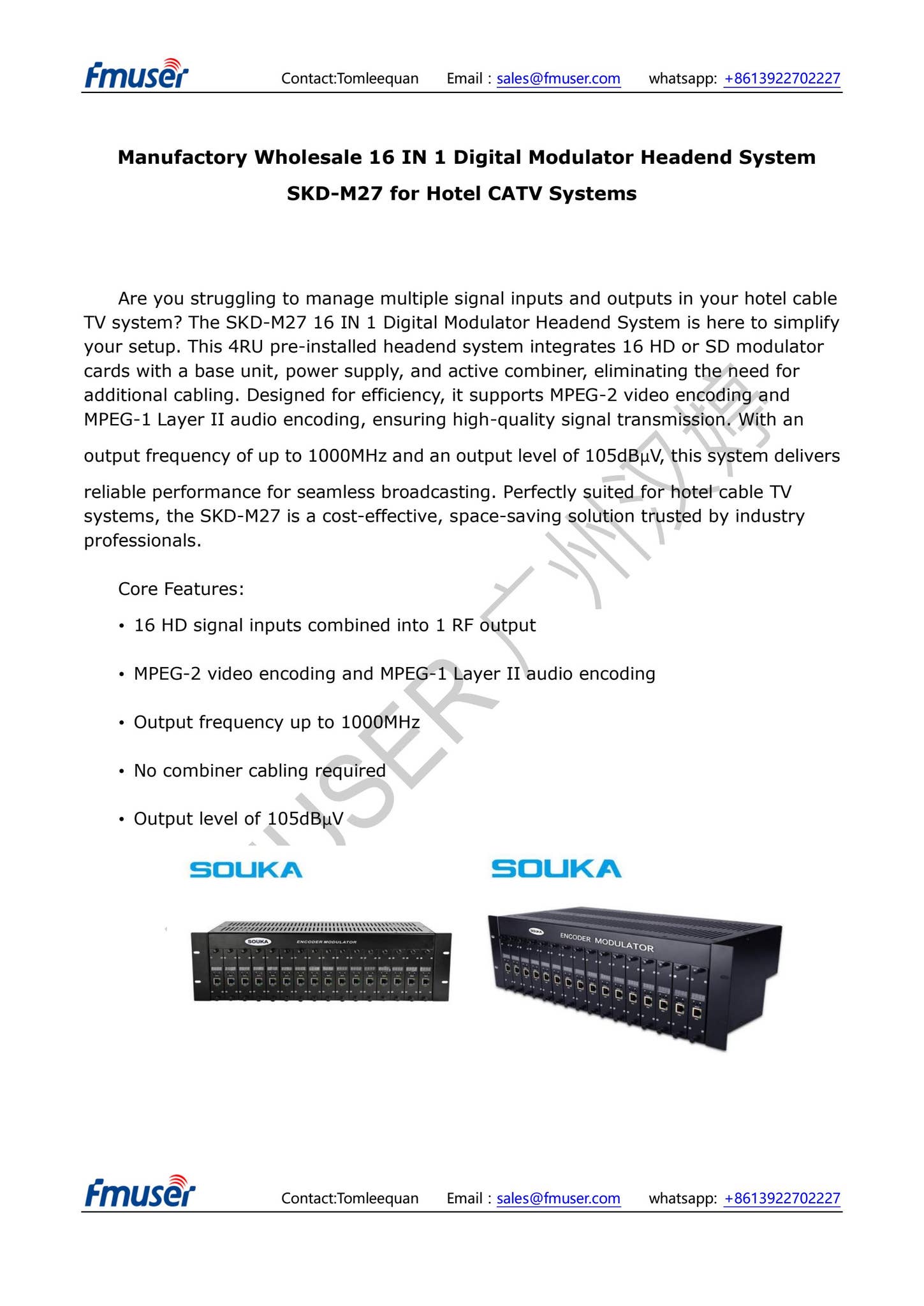 16 IN 1 Digital Modulator Headend System by FMUSER Broadcast - Issuu