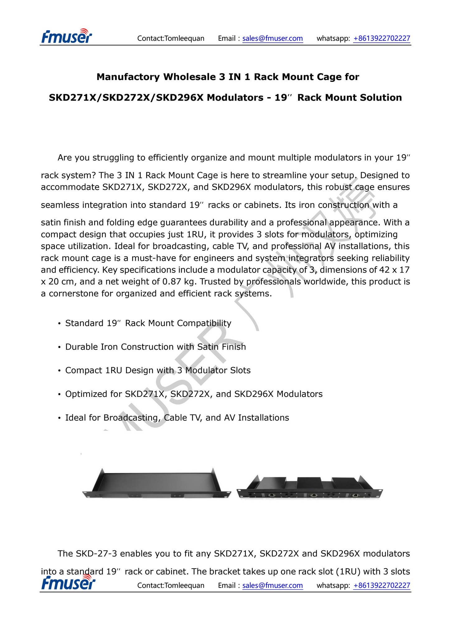 3 IN 1 Rack Mount Cage by FMUSER Broadcast - Issuu