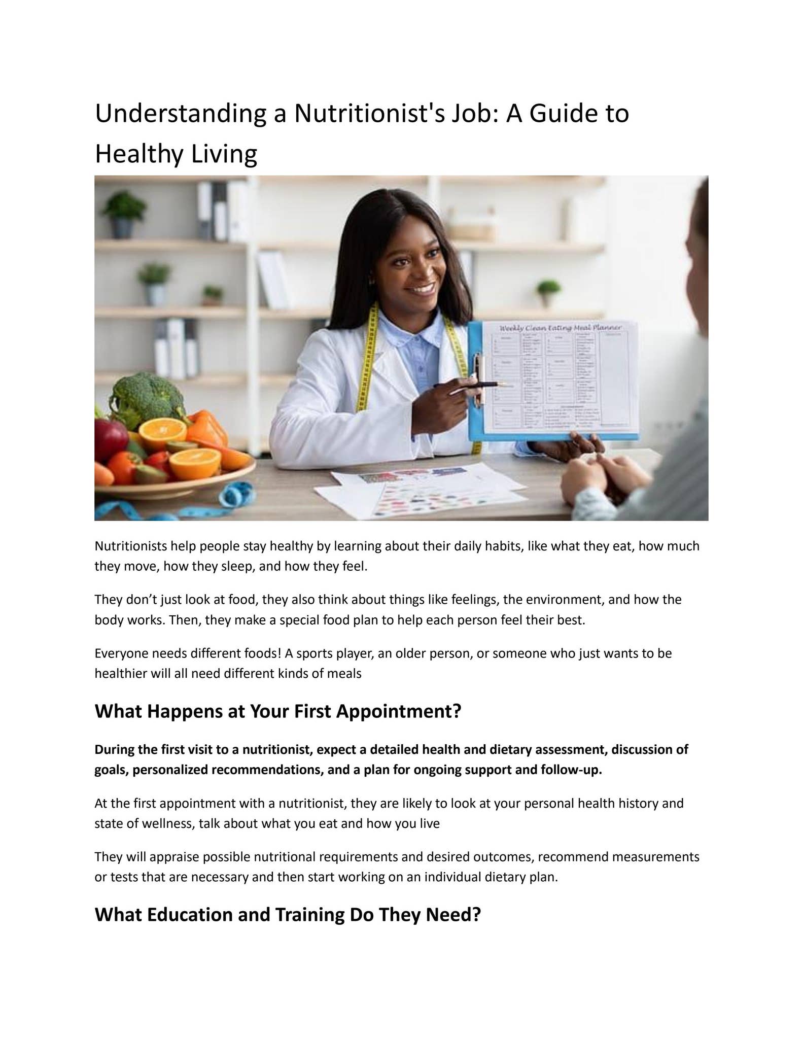 Understanding the Role of a Nutritionist by sonali s - Issuu