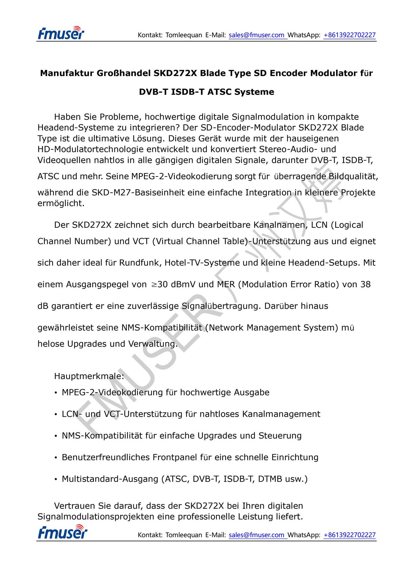 Blade-Typ CVBS-Eingangs-Encoder-Modulator by FMUSER Broadcast - Issuu