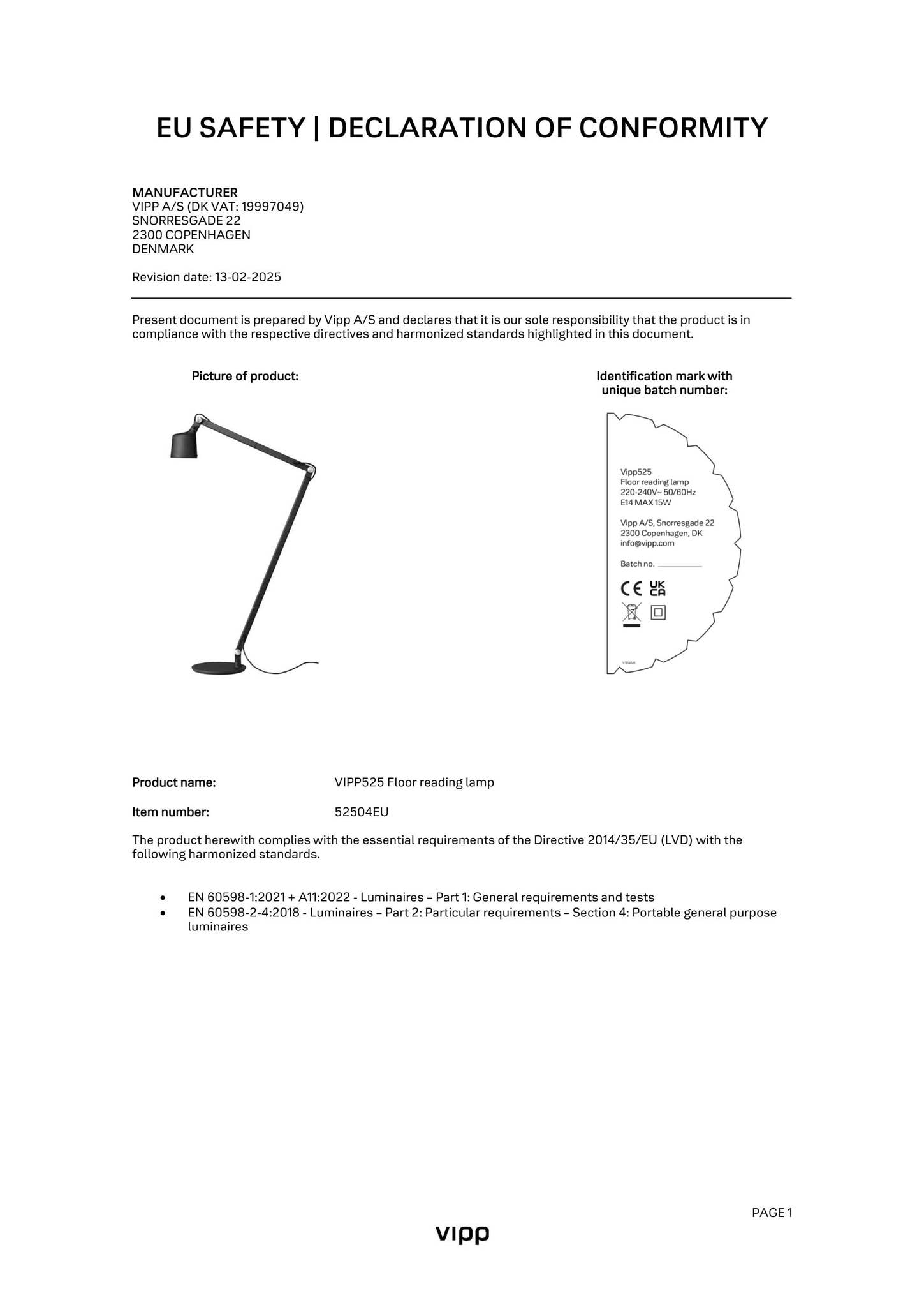Vipp525 EU Declaration of Conformity by vipp - Issuu