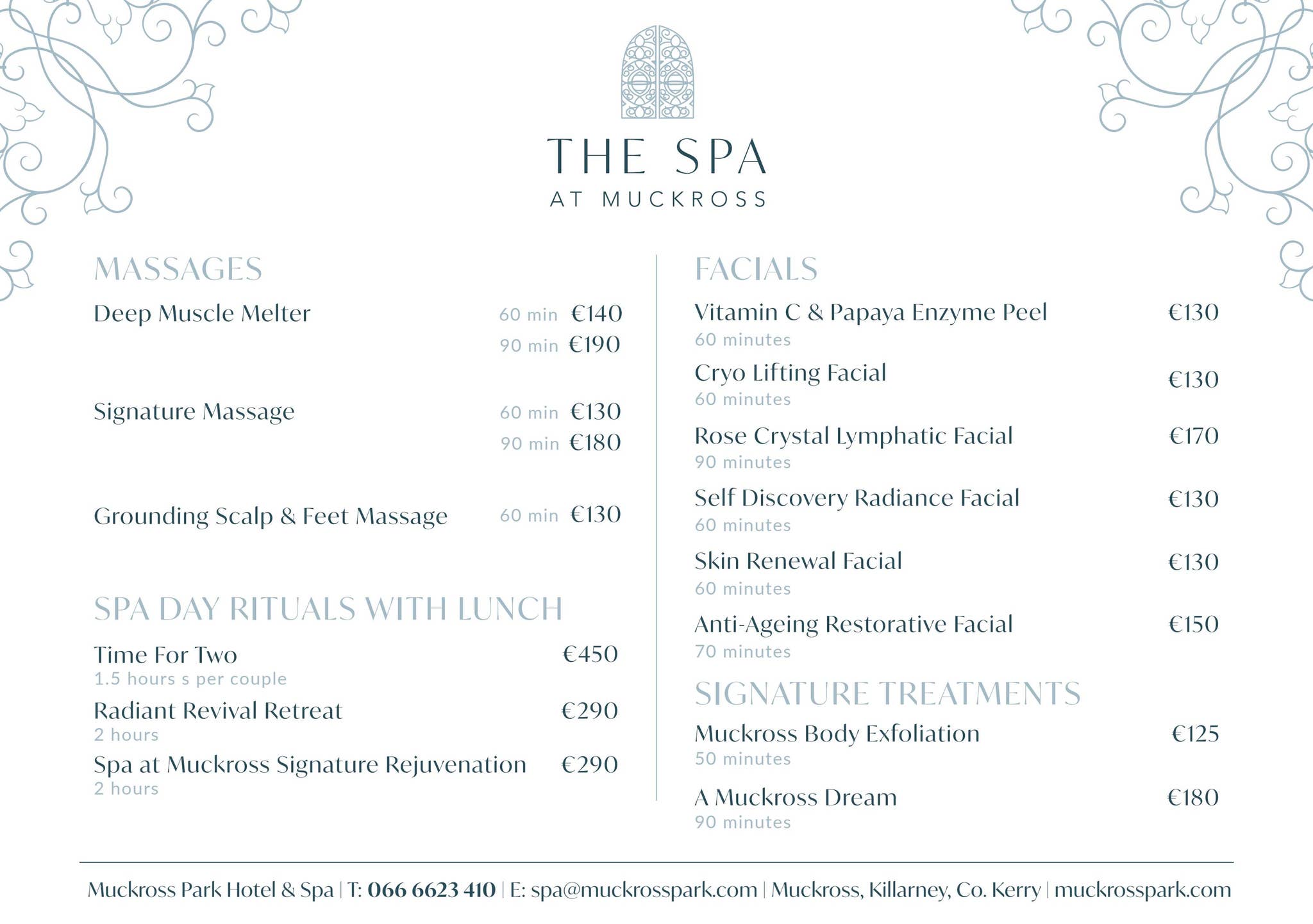 Muckross Spa Rate Card by iNUA Hospitality - Issuu