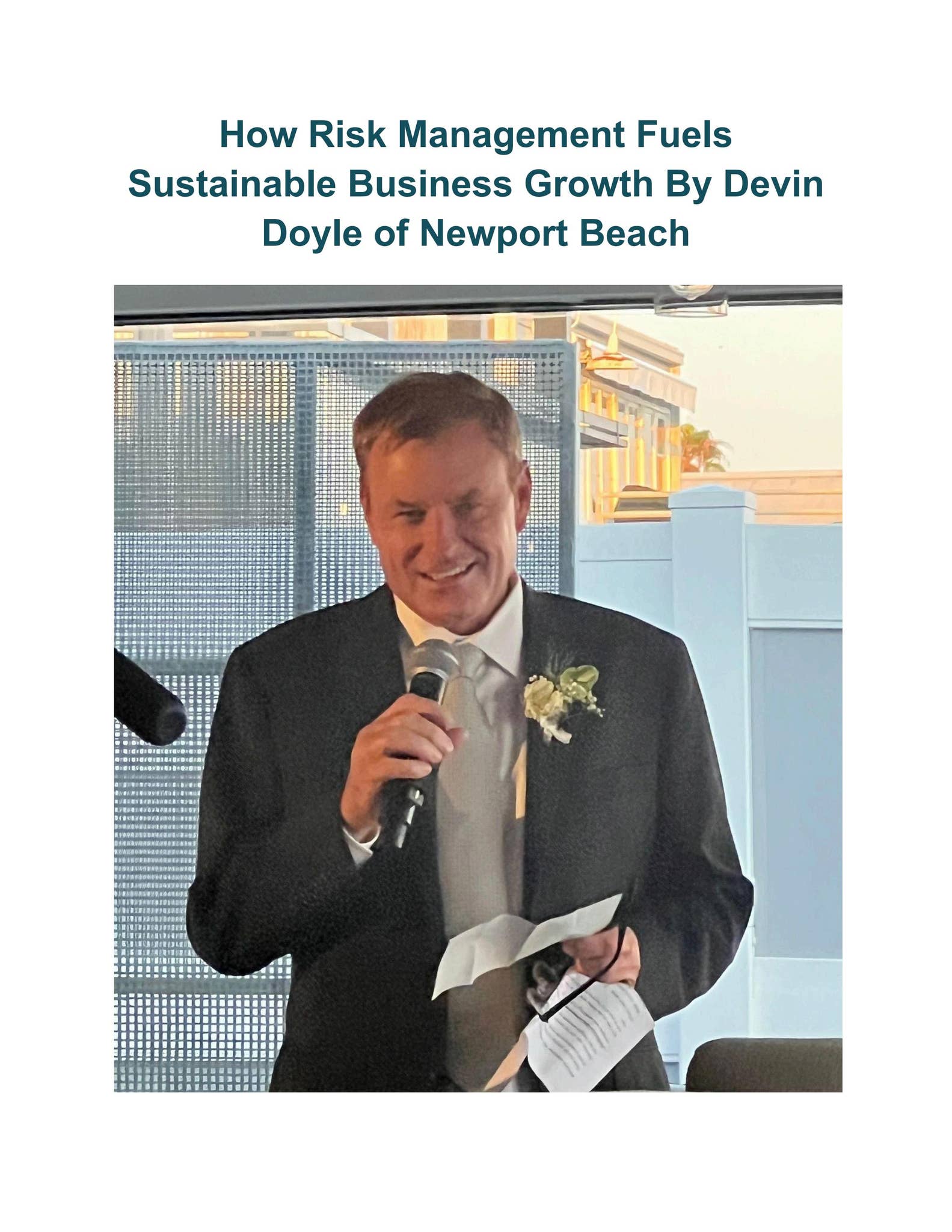 How Risk Management Fuels Sustainable Business Growth By Devin Doyle of Newport Beach by Devin ...