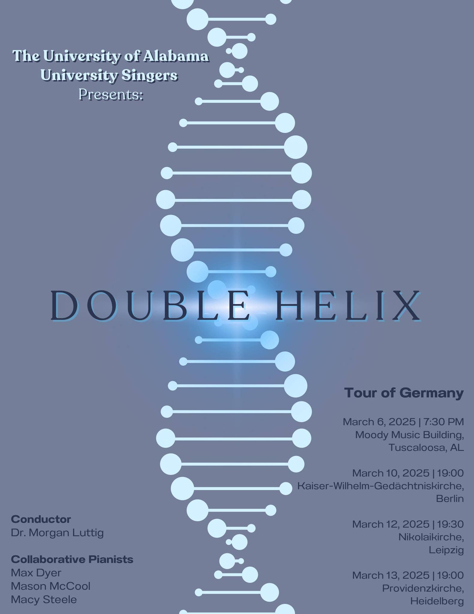 University of Alabama University Singers "Double Helix" Tour Program by ...