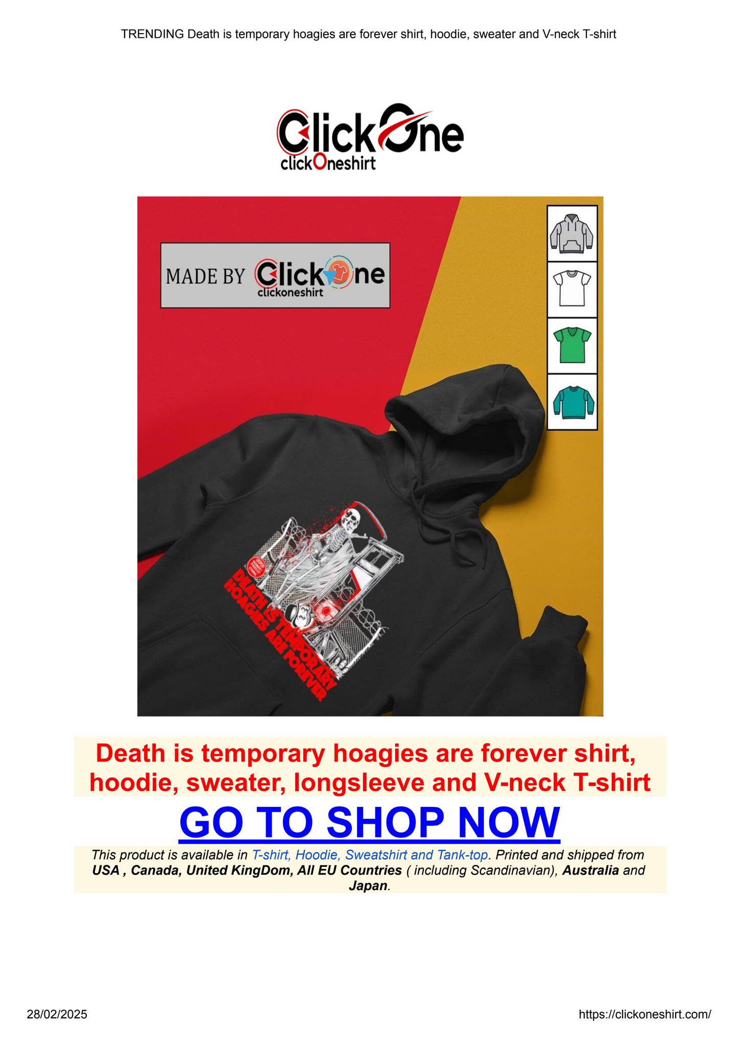 Death is temporary hoagies are forever shirt by Design AT Shop - Issuu