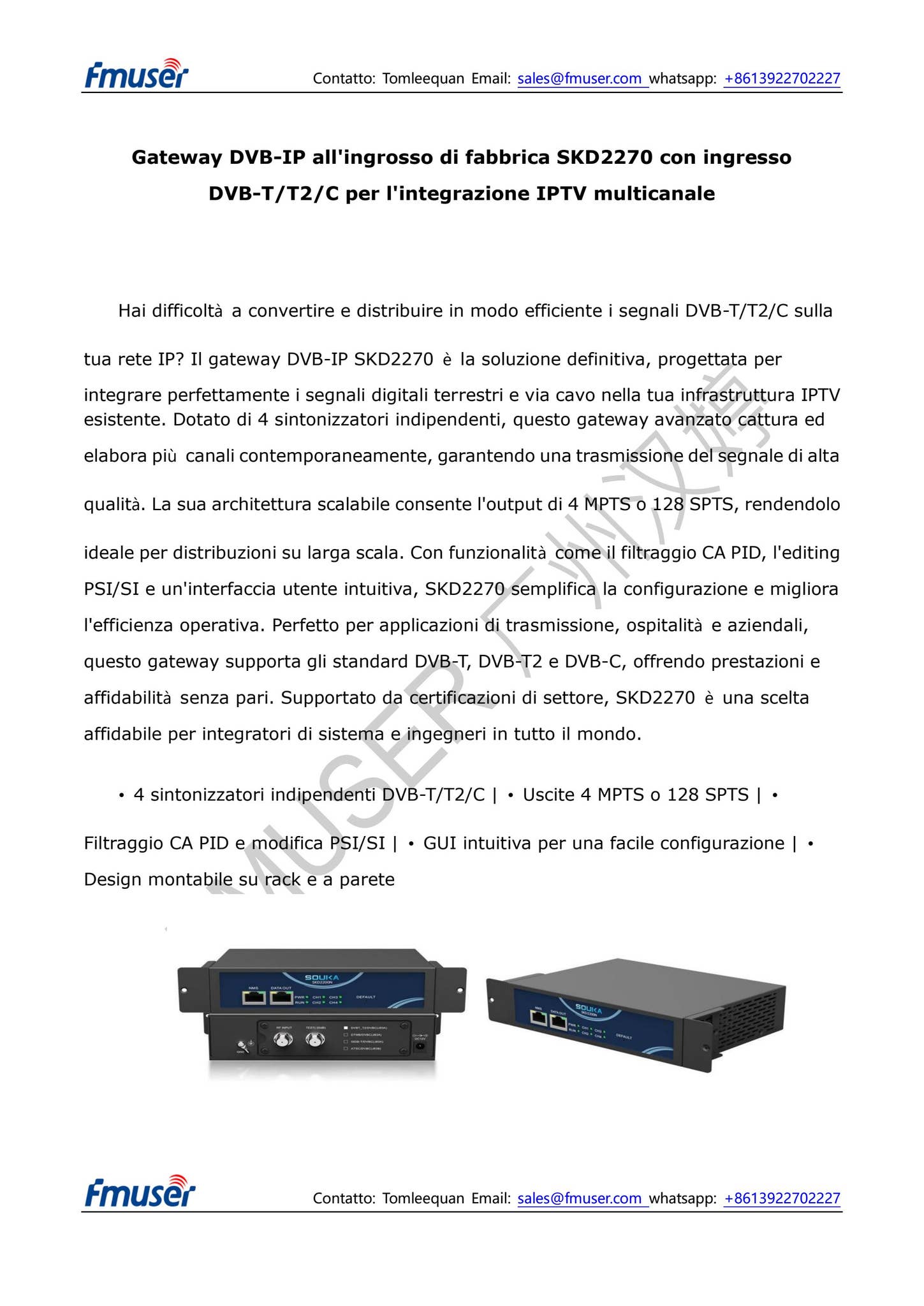 Gateway DVB-IP con ingresso DVB-T/-T2/-C by FMUSER Broadcast - Issuu