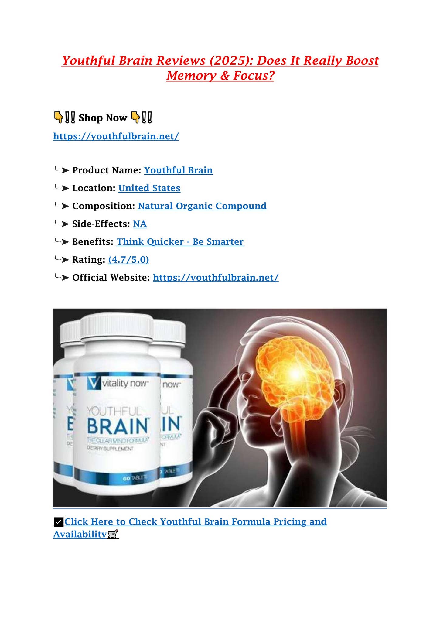 Youthful Brain Scam or Legit? Read This Before You Buy! by Vitality Now ...