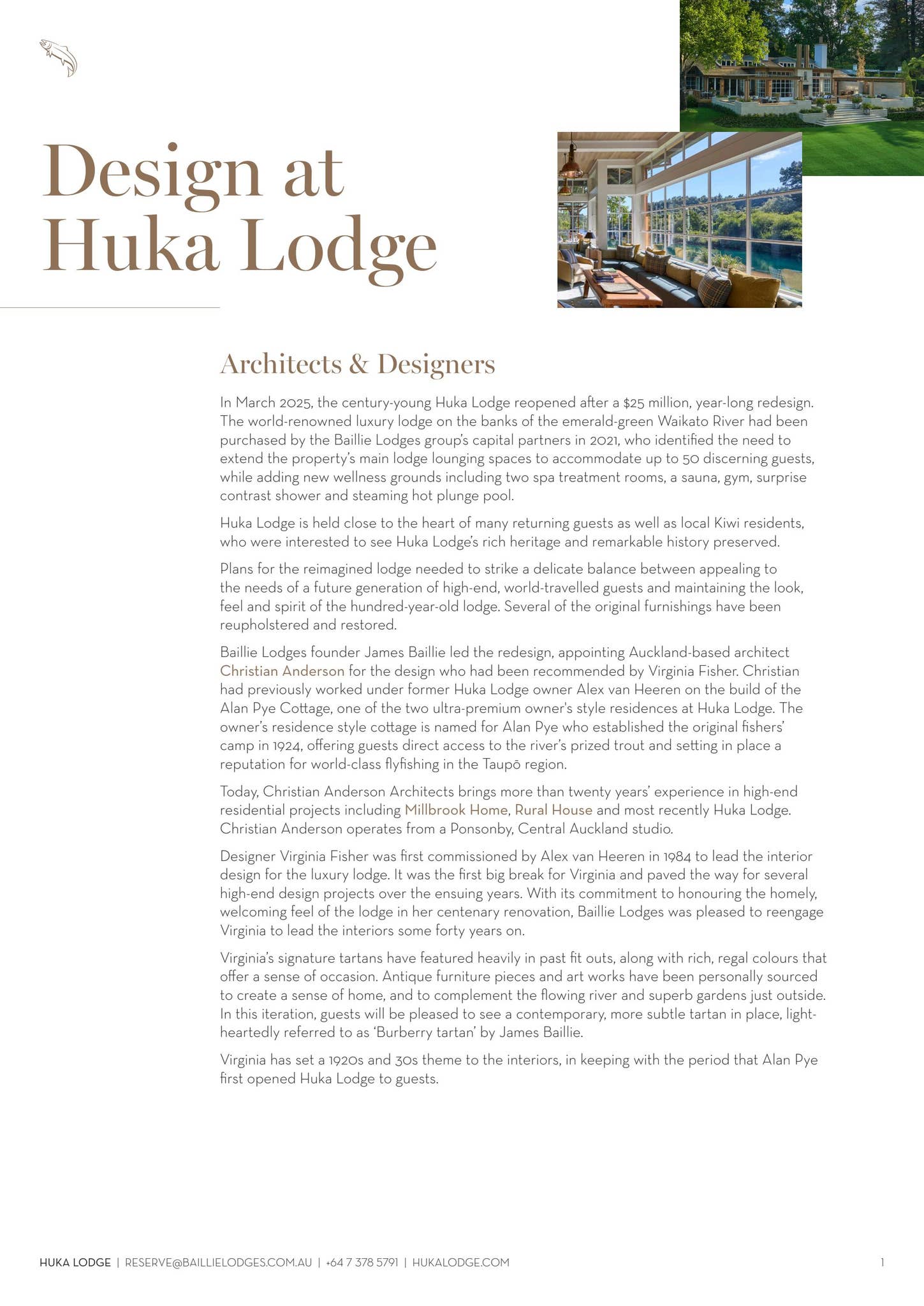 HUK | Design at Huka Lodge by Baillie Lodges - Issuu