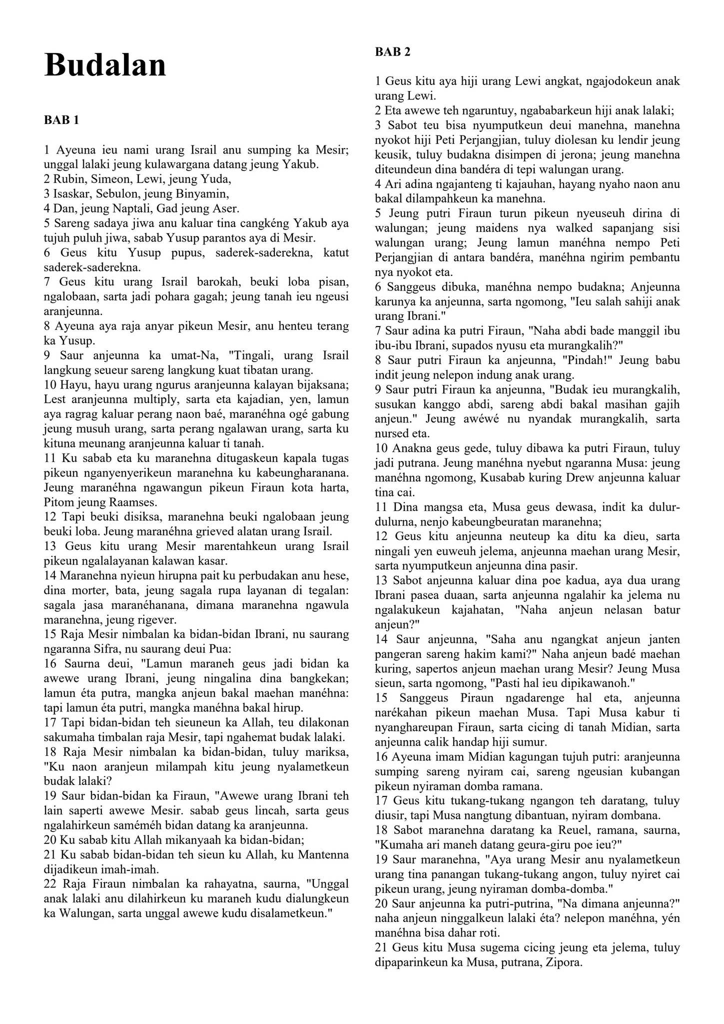 Sundanese - The Book of Exodus by Filipino Tracts and Literature ...