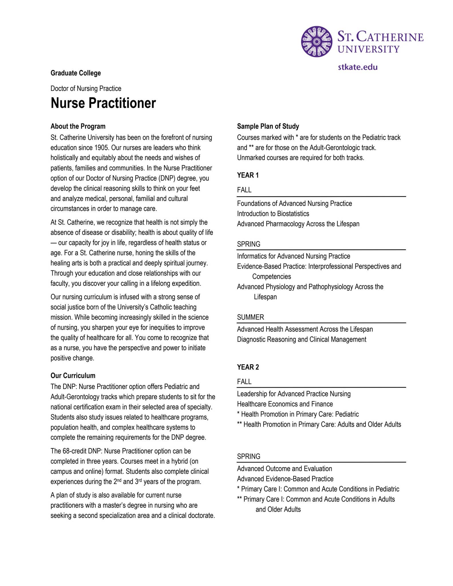 Graduate College: Nurse Practitioner-Adult by St. Catherine University ...