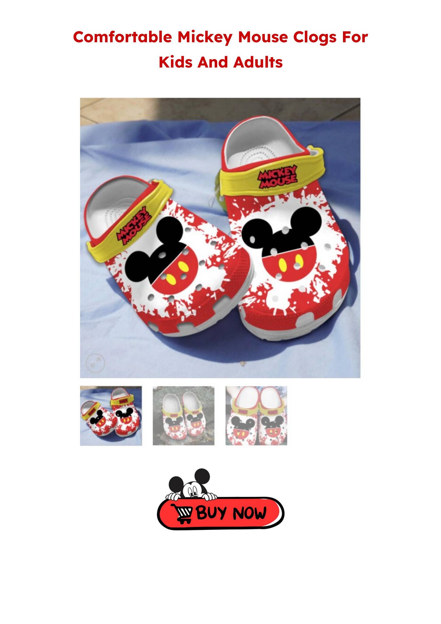 Comfortable Mickey Mouse Clogs For Kids And Adults by designbycrocodile ...