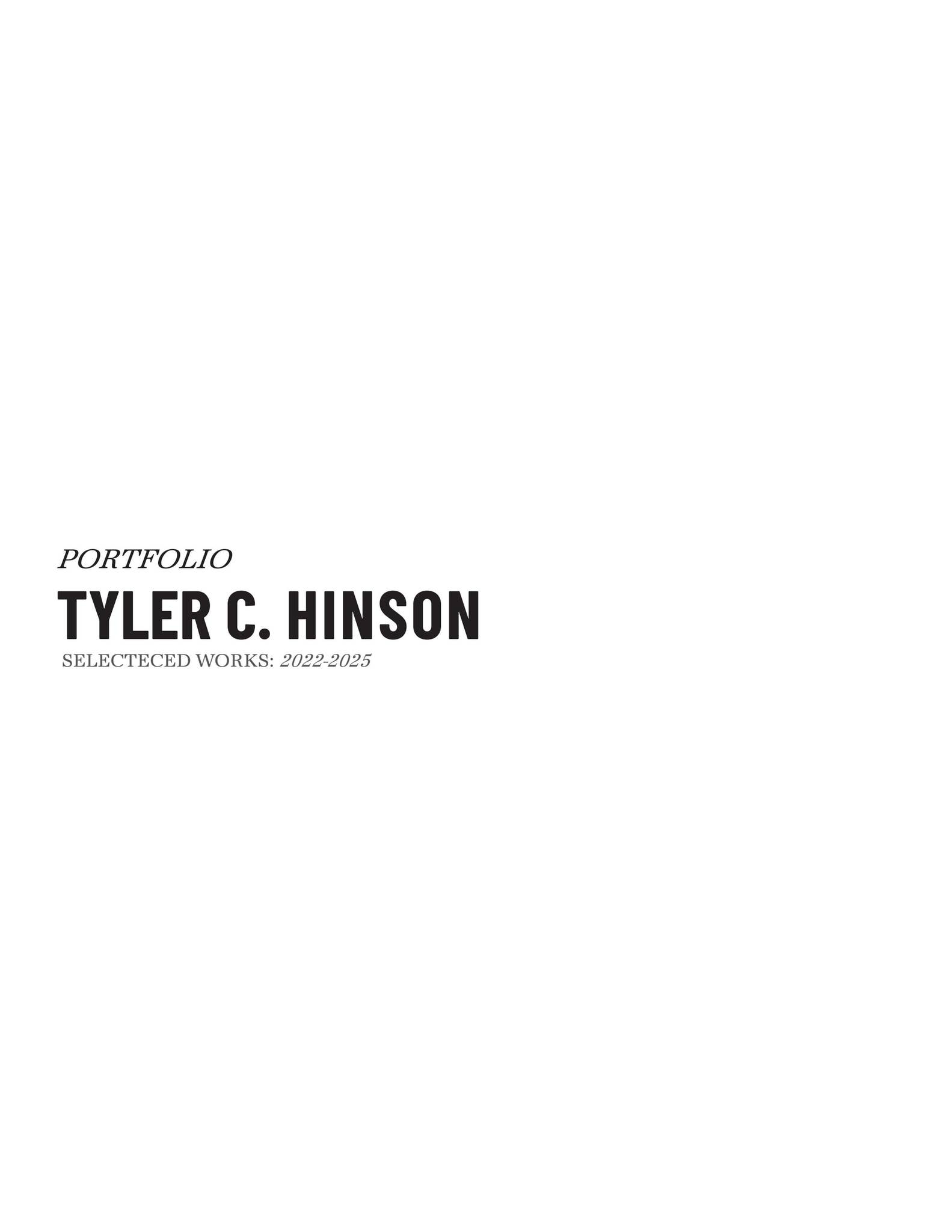 TYLERHINSON_PORTFOLIO by tyler hinson - Issuu