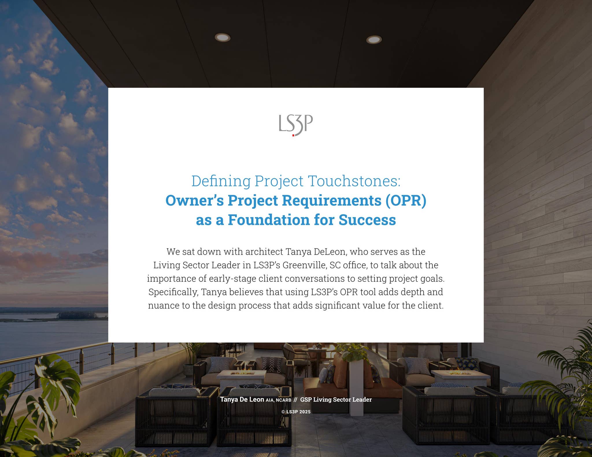 Defining Project Touchstones: Owner’s Project Requirements (OPR) as a ...
