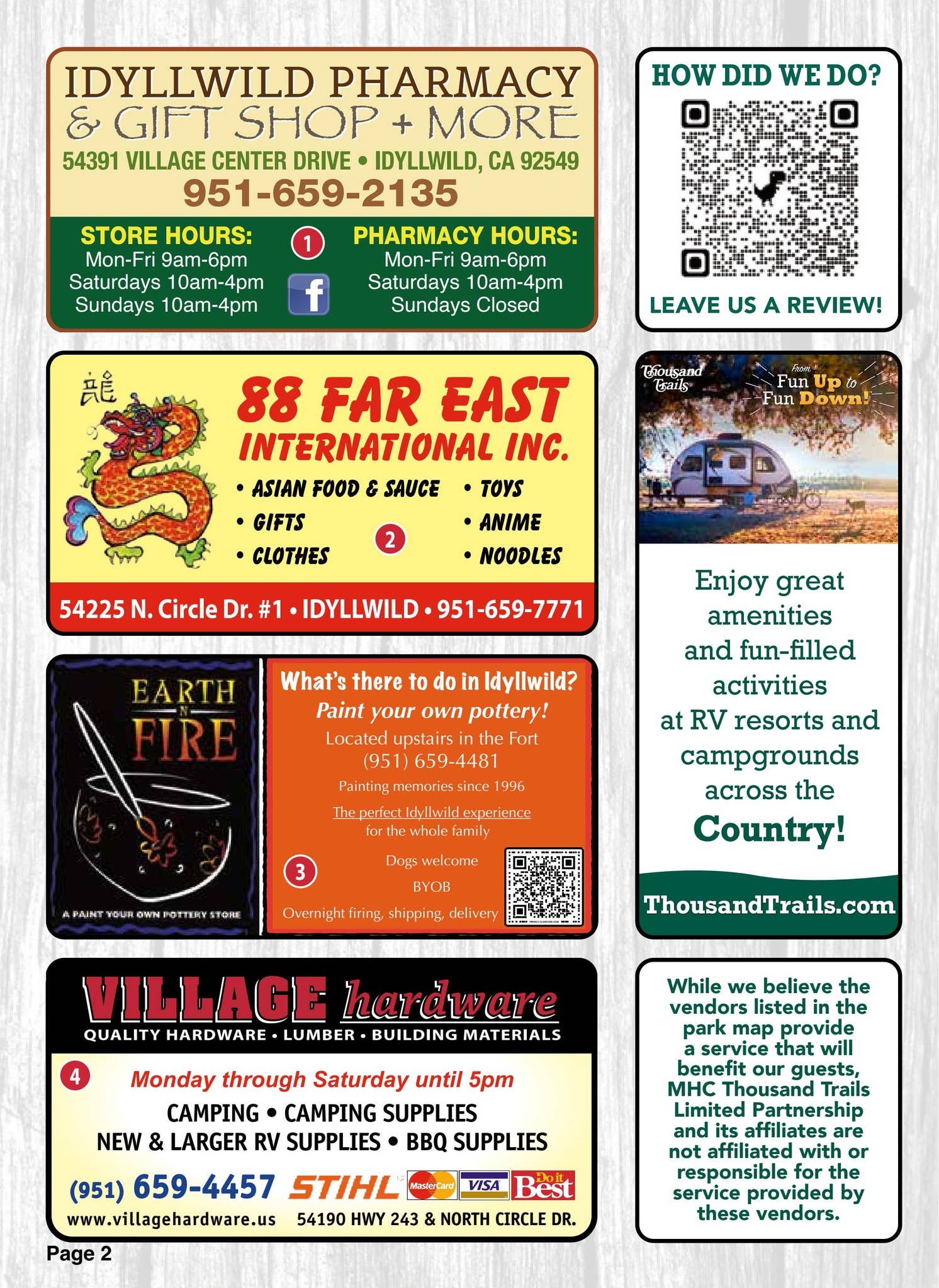 Thousand Trails Idyllwild RV Resort by AGS/Texas Advertising - Issuu
