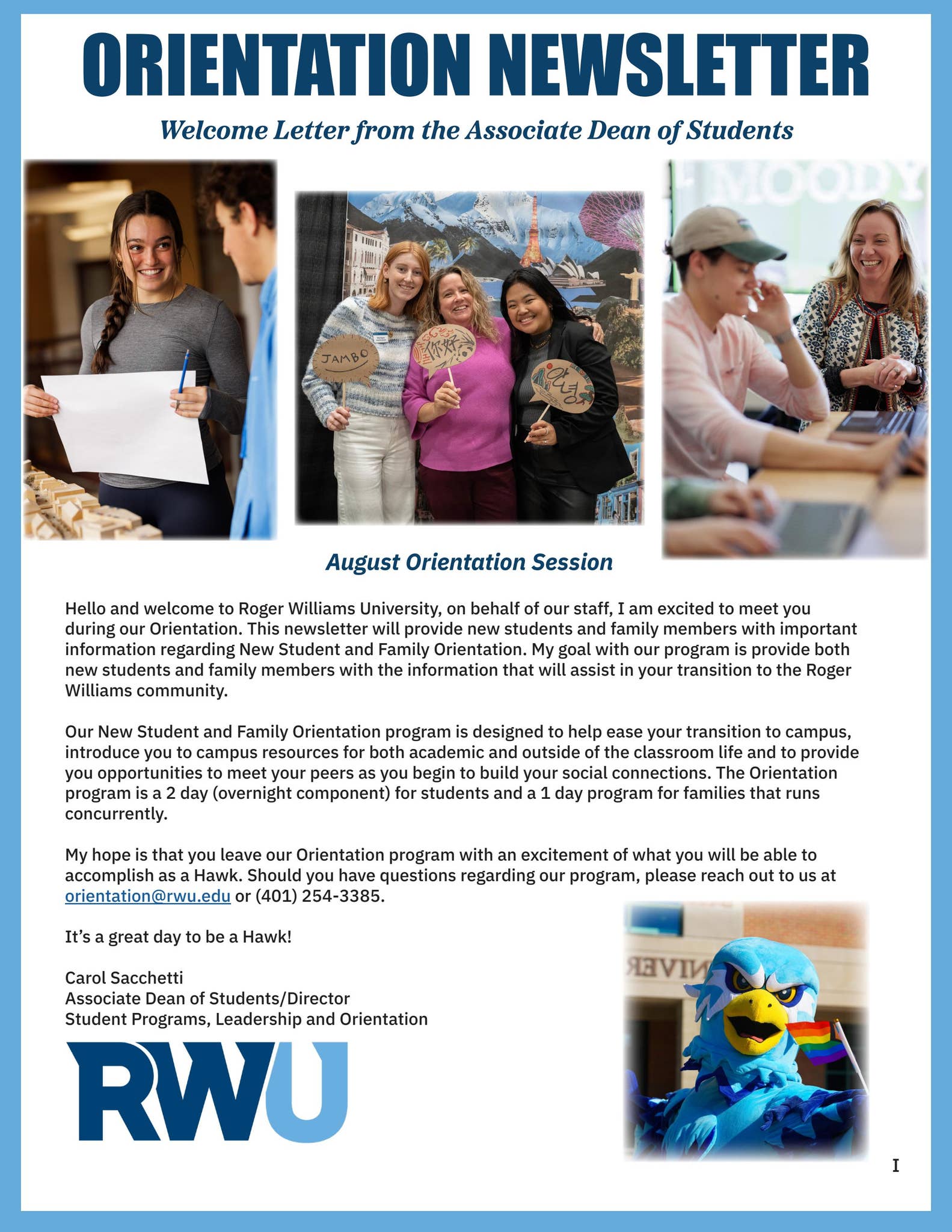 August Orientation Newsletter 2025 by rogerwilliamsuniv - Issuu