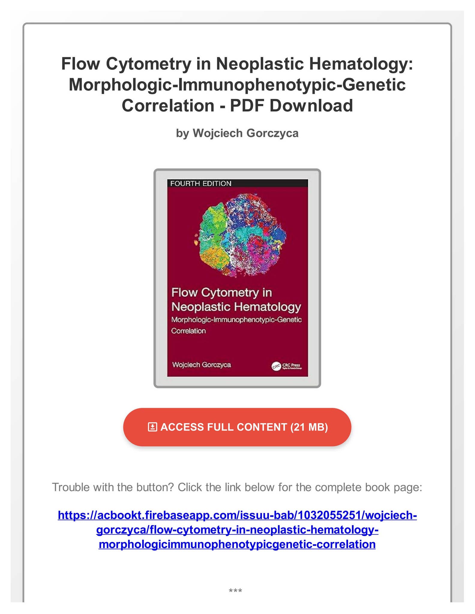 (PDF PDF) Flow Cytometry in Neoplastic Hematology: Morphologic ...