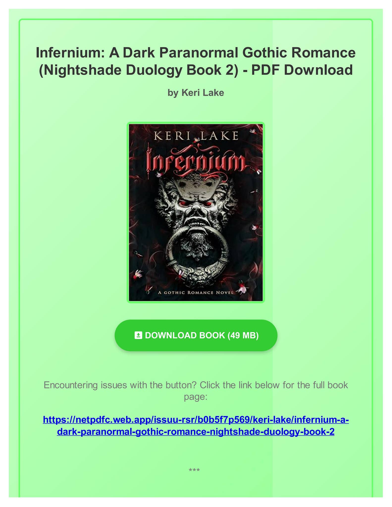 Ebook Free Infernium: A Dark Paranormal Gothic Romance (Nightshade ...