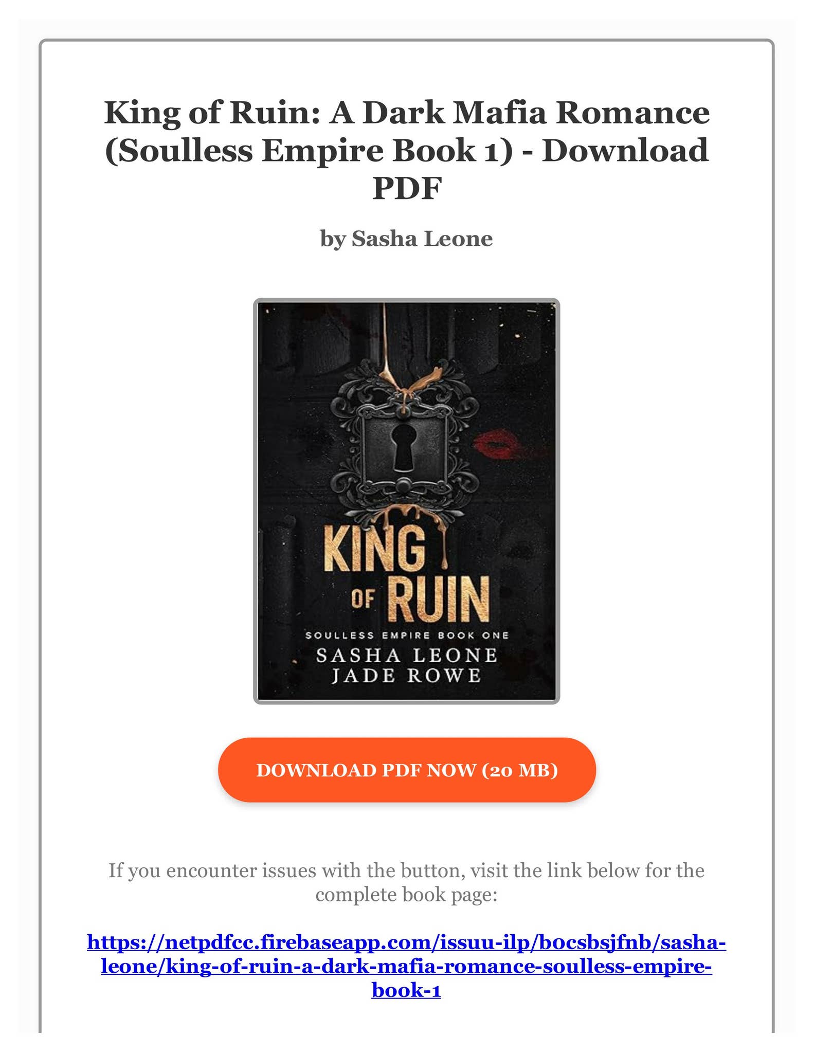 [PDF King of Ruin: A Dark Mafia Romance (Soulless Empire Book 1) by ...