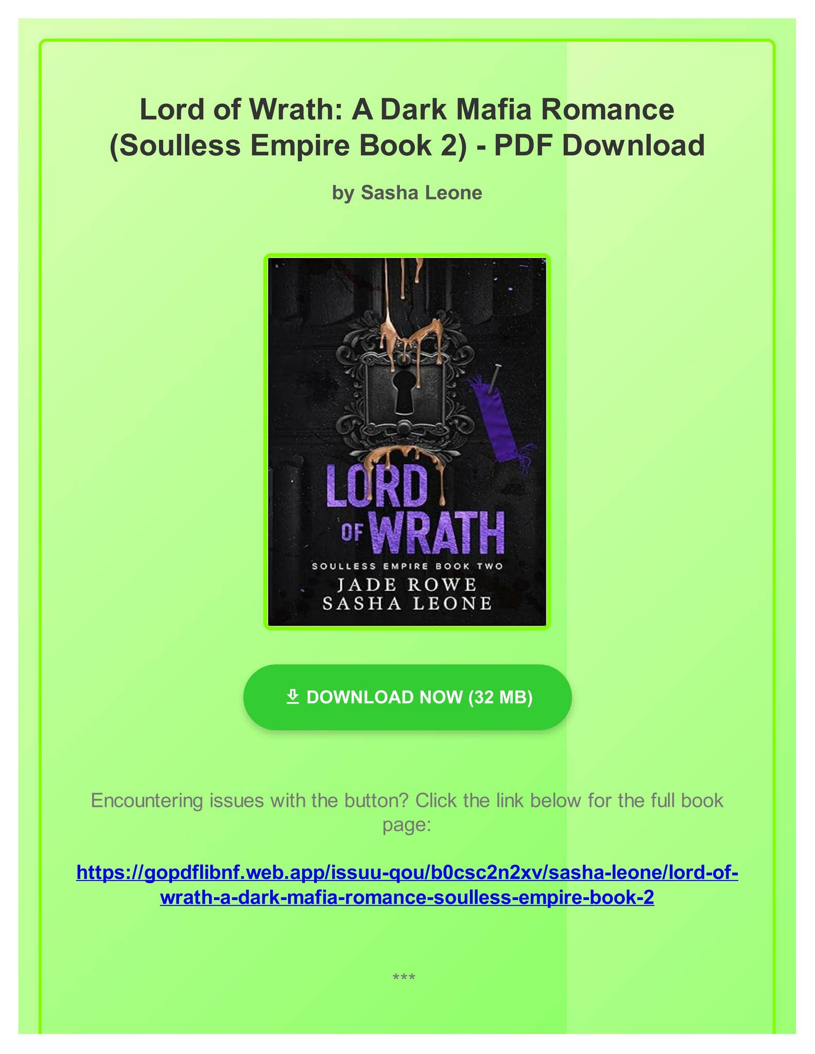 (FREE (PDF) Lord of Wrath: A Dark Mafia Romance (Soulless Empire Book 2 ...