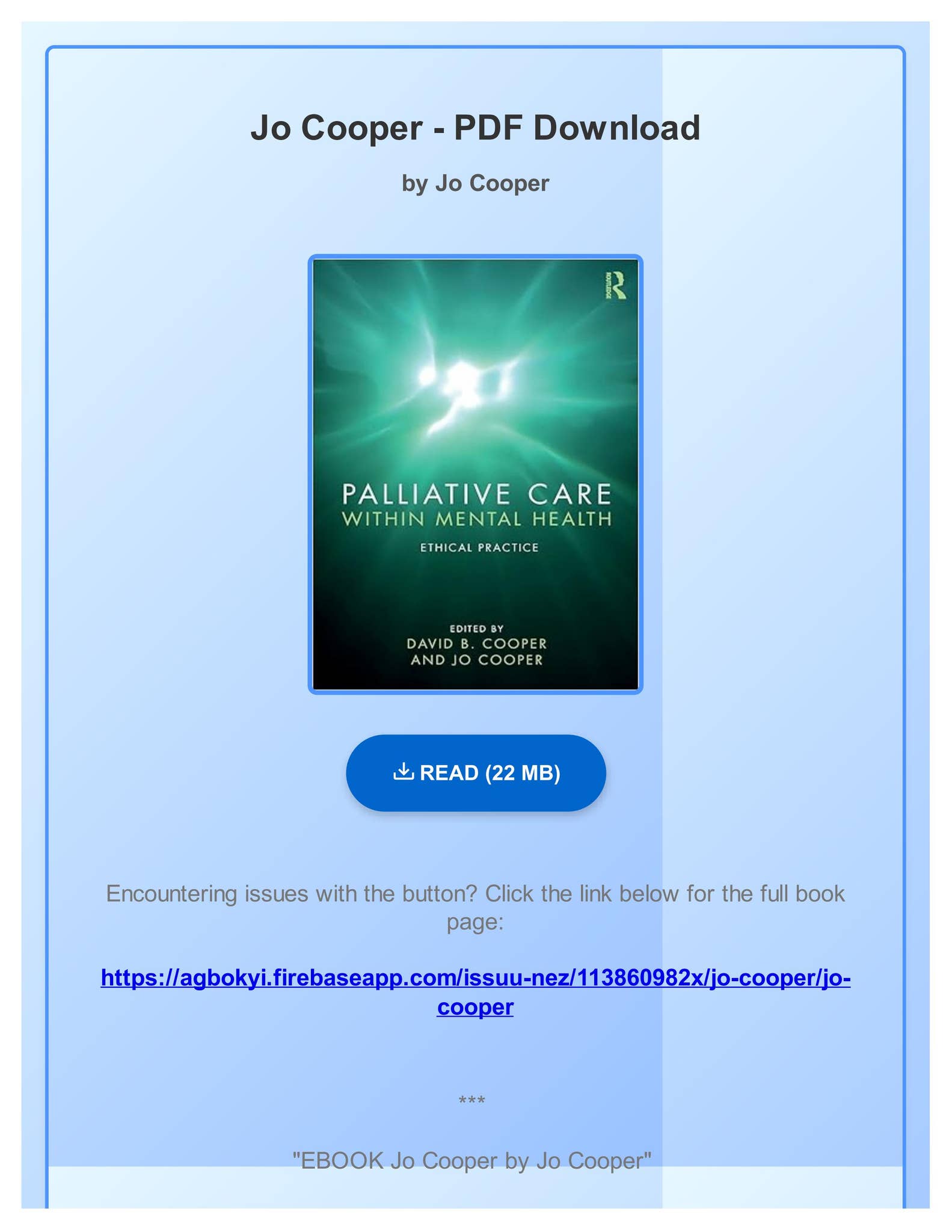 EBOOK Jo Cooper by Jo Cooper by corawalkerwp - Issuu