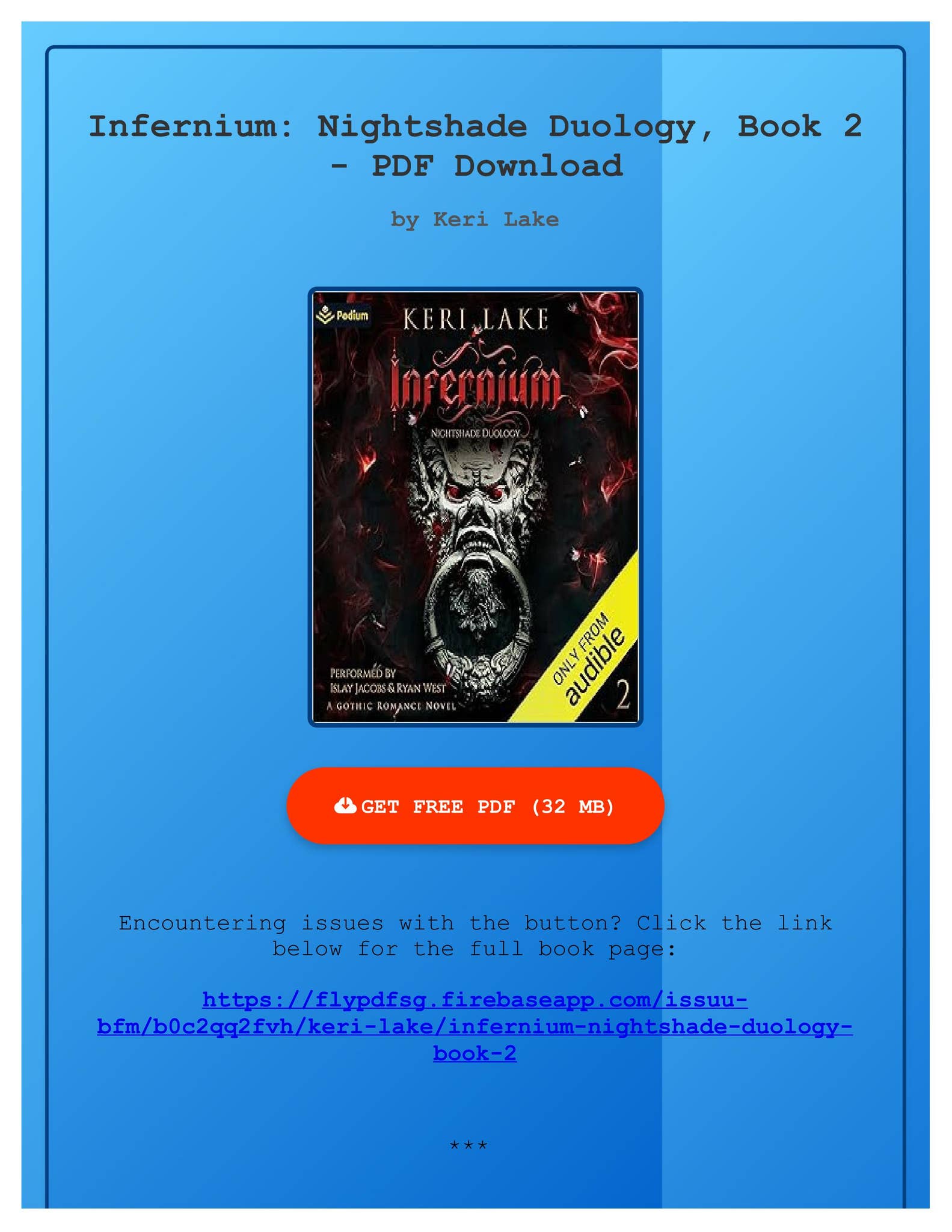 PDF Infernium: Nightshade Duology, Book 2 by Keri Lake by ...