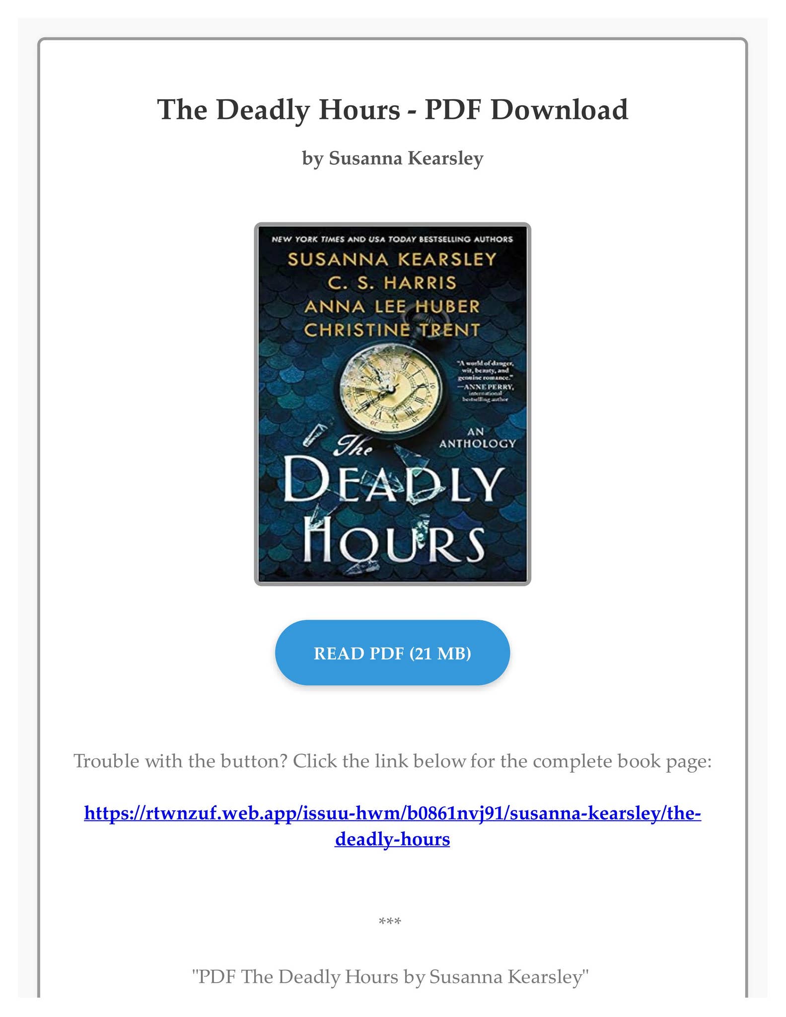 PDF The Deadly Hours by Susanna Kearsley by odessamannwo - Issuu