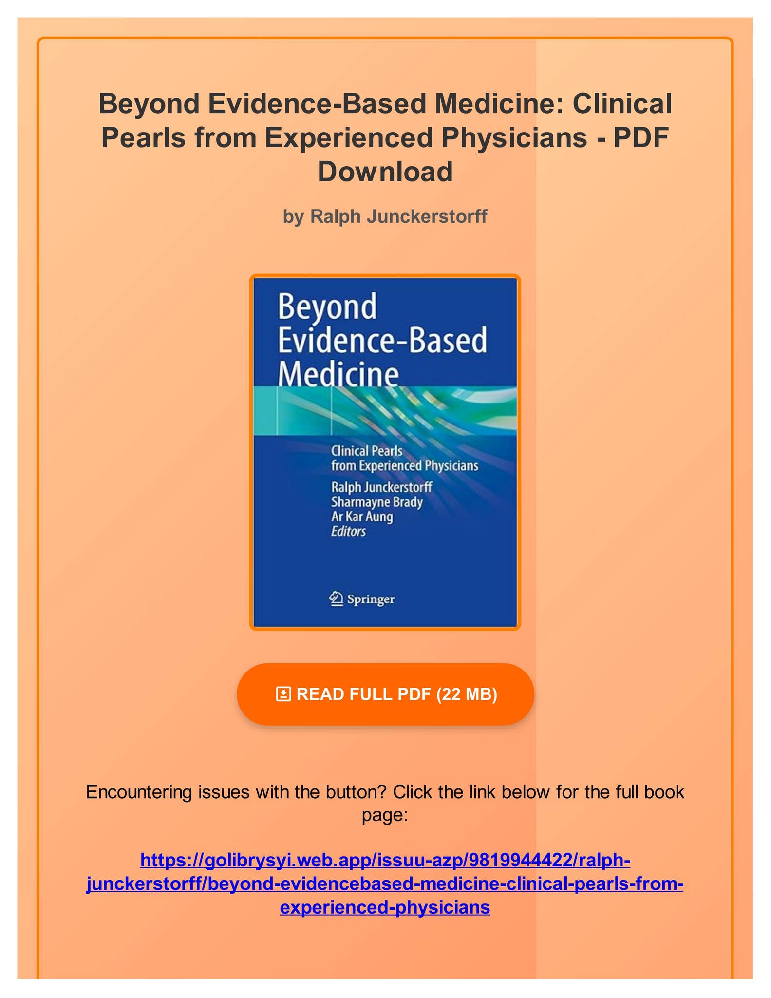 (PDF) Beyond Evidence-Based Medicine: Clinical Pearls from Experienced ...