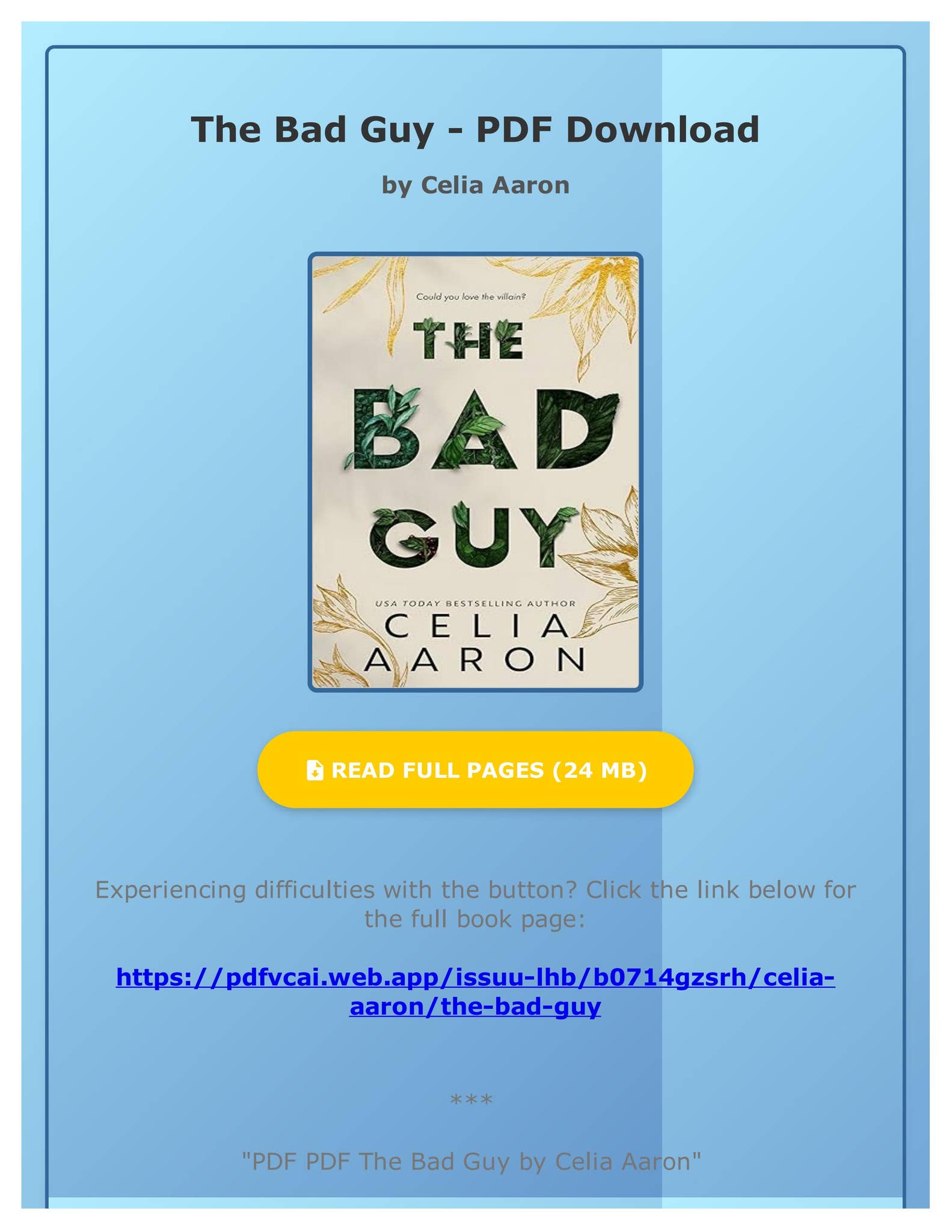 PDF PDF The Bad Guy by Celia Aaron by LaurynLednerql - Issuu