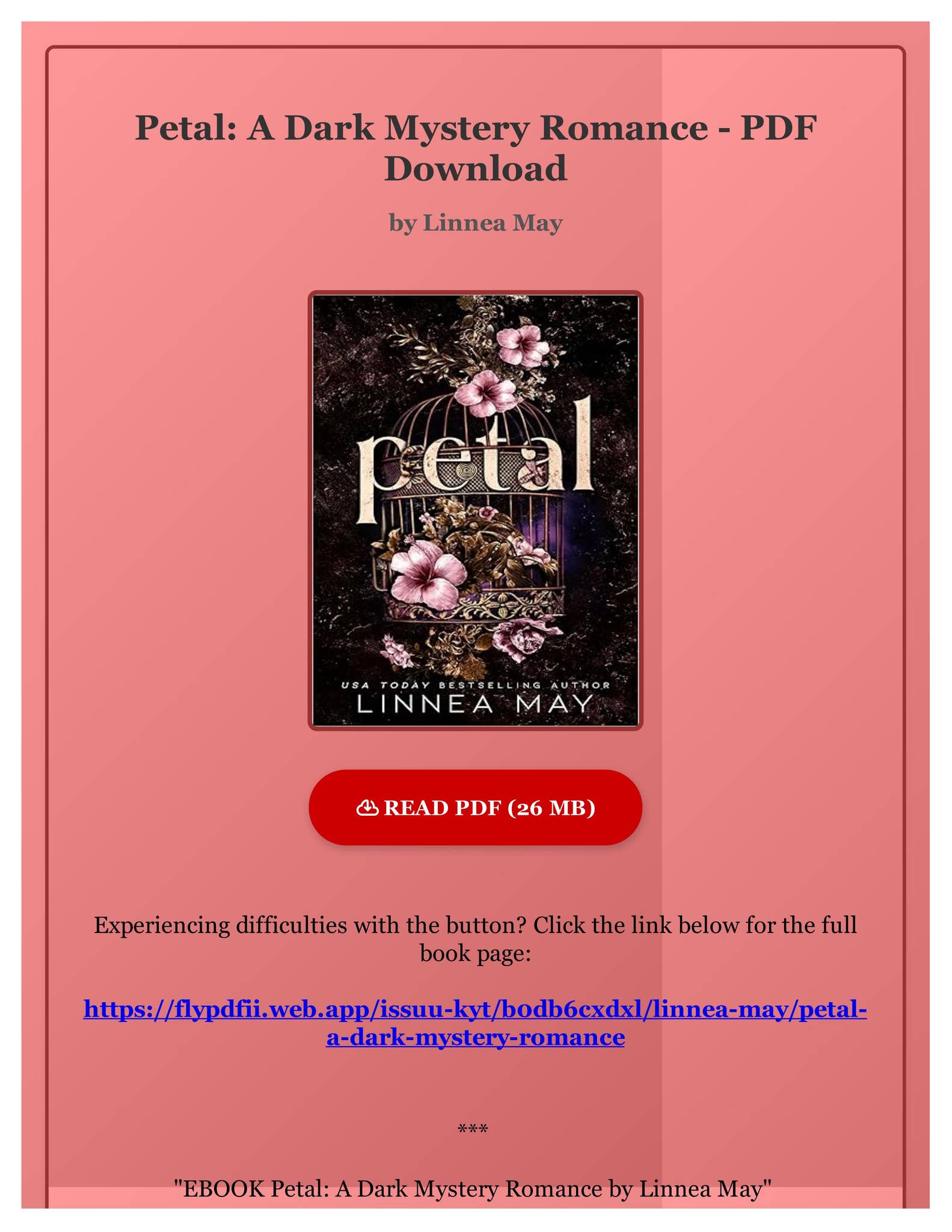 EBOOK Petal: A Dark Mystery Romance by Linnea May by LaurynLednerql - Issuu